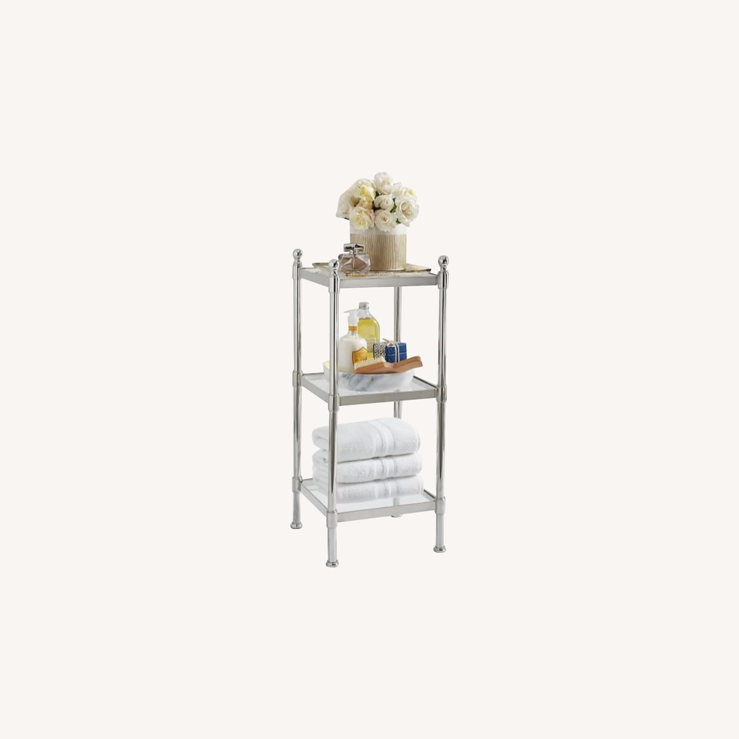 Pottery Barn Metal Etagere Small Polished Nickel AptDeco