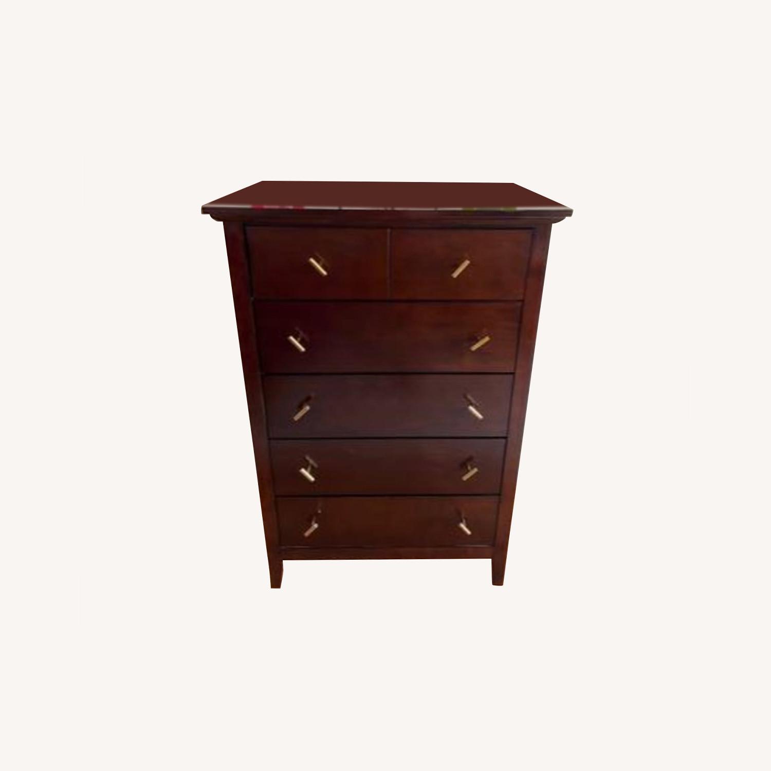 Wayfair Modern Mahogany Zigzag Solid Wood Dresser - AptDeco