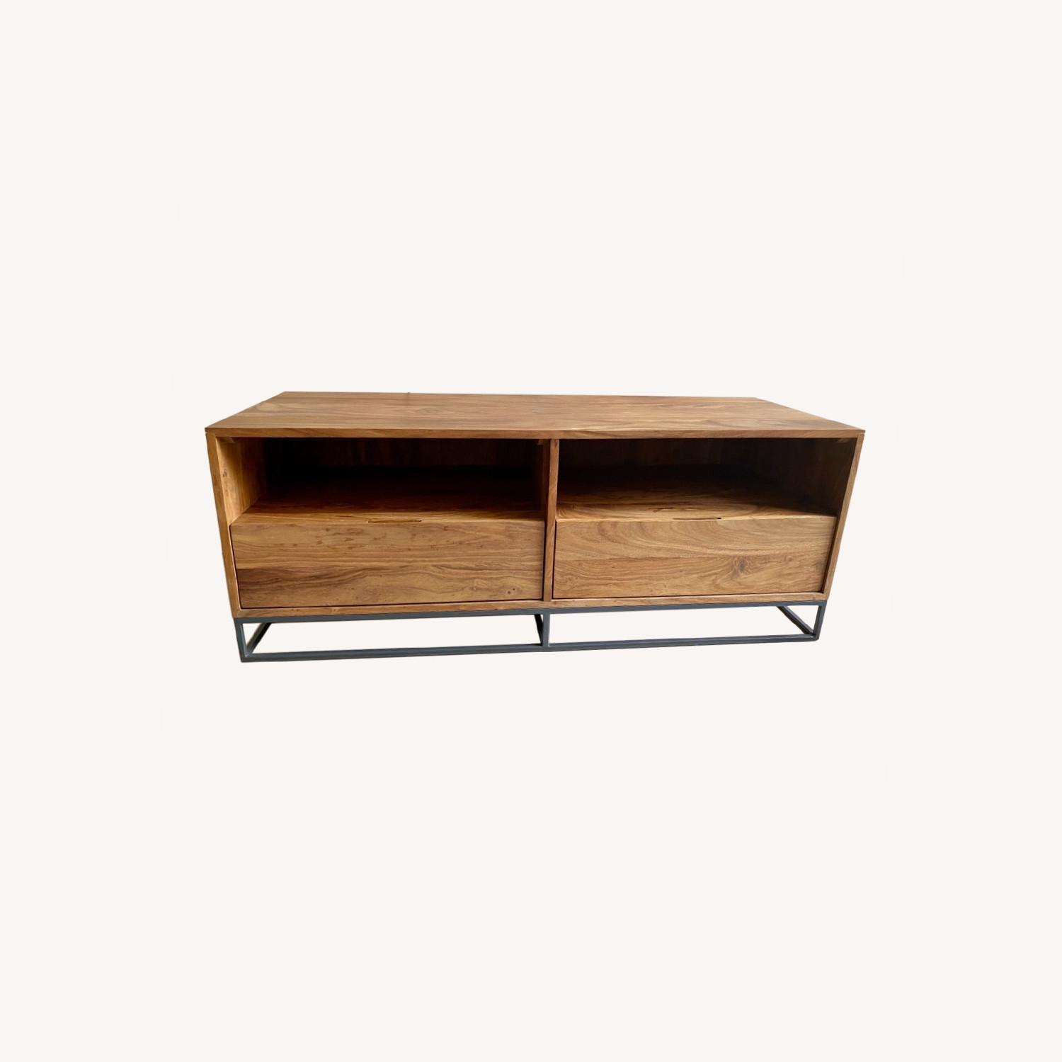 Crate & Barrel Wood Media Stand - AptDeco