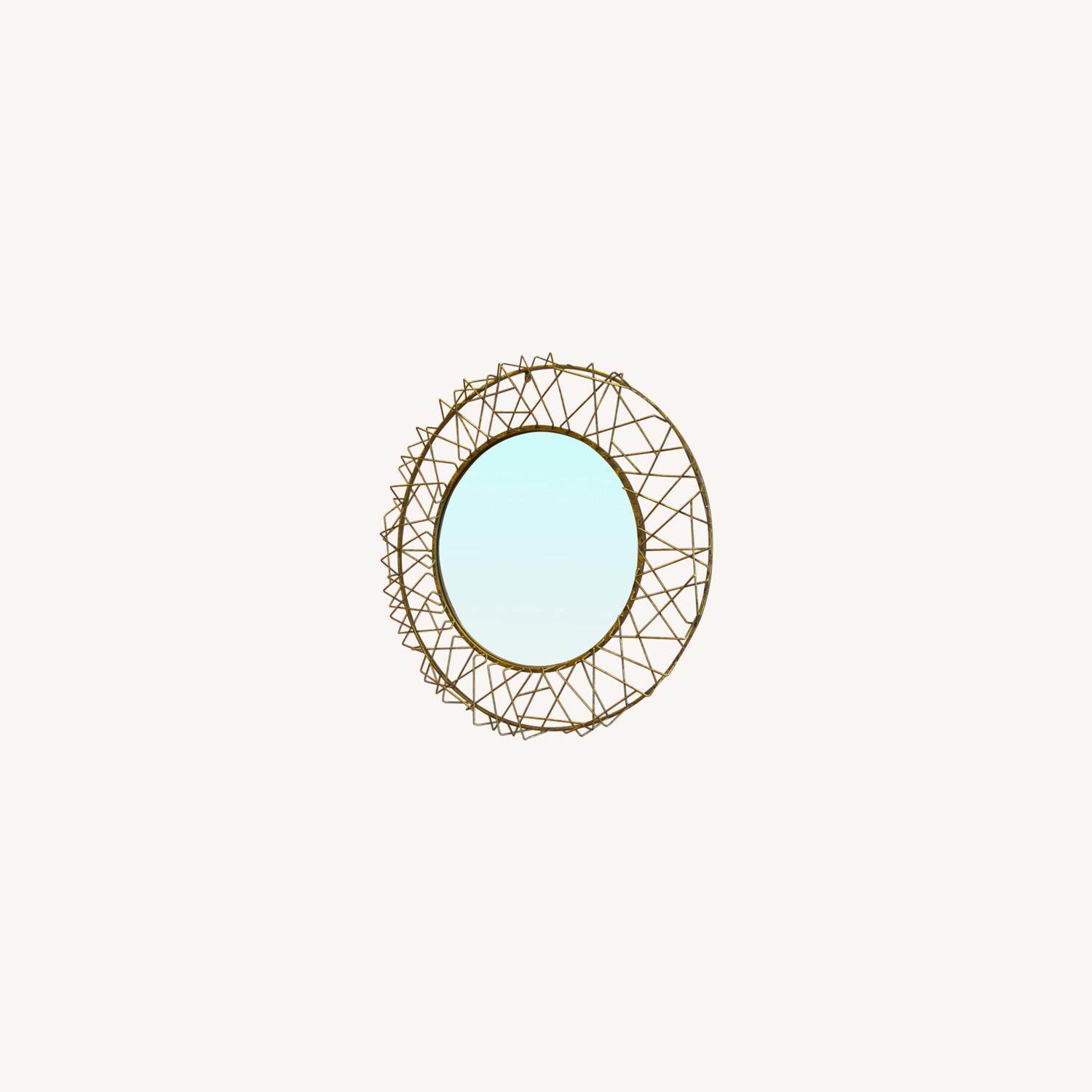 Gold Wire Wall Mirror - AptDeco