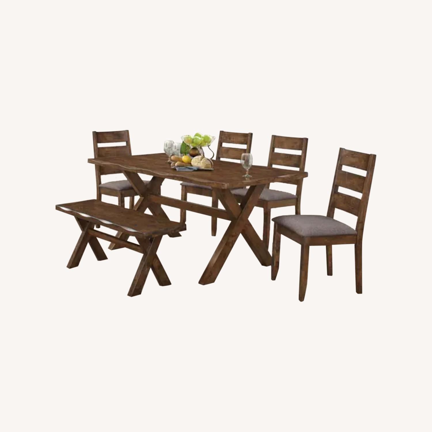 Alston Rustic 6-piece Dining Set with Bench - AptDeco