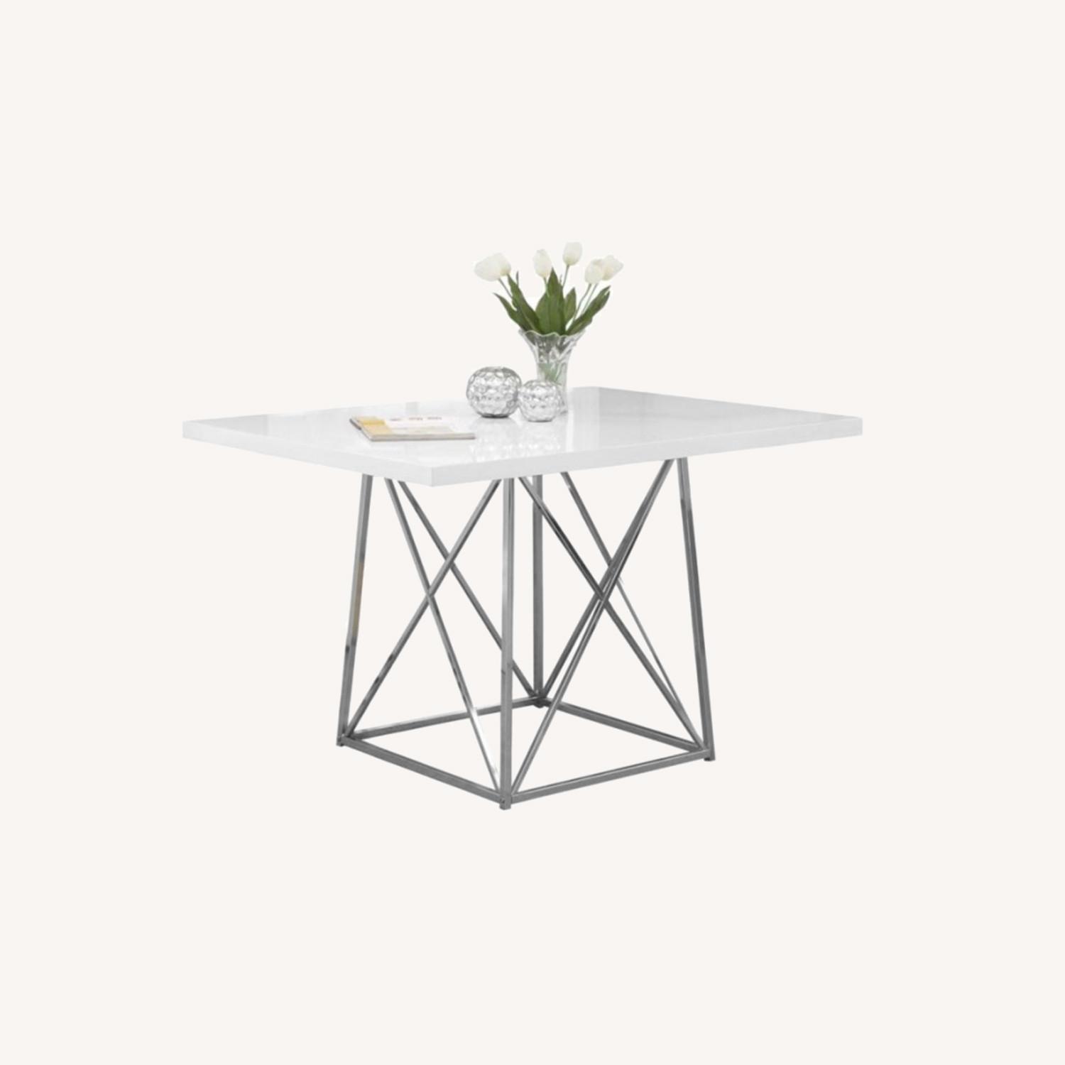 Monarch Dining Table in Glossy White - AptDeco