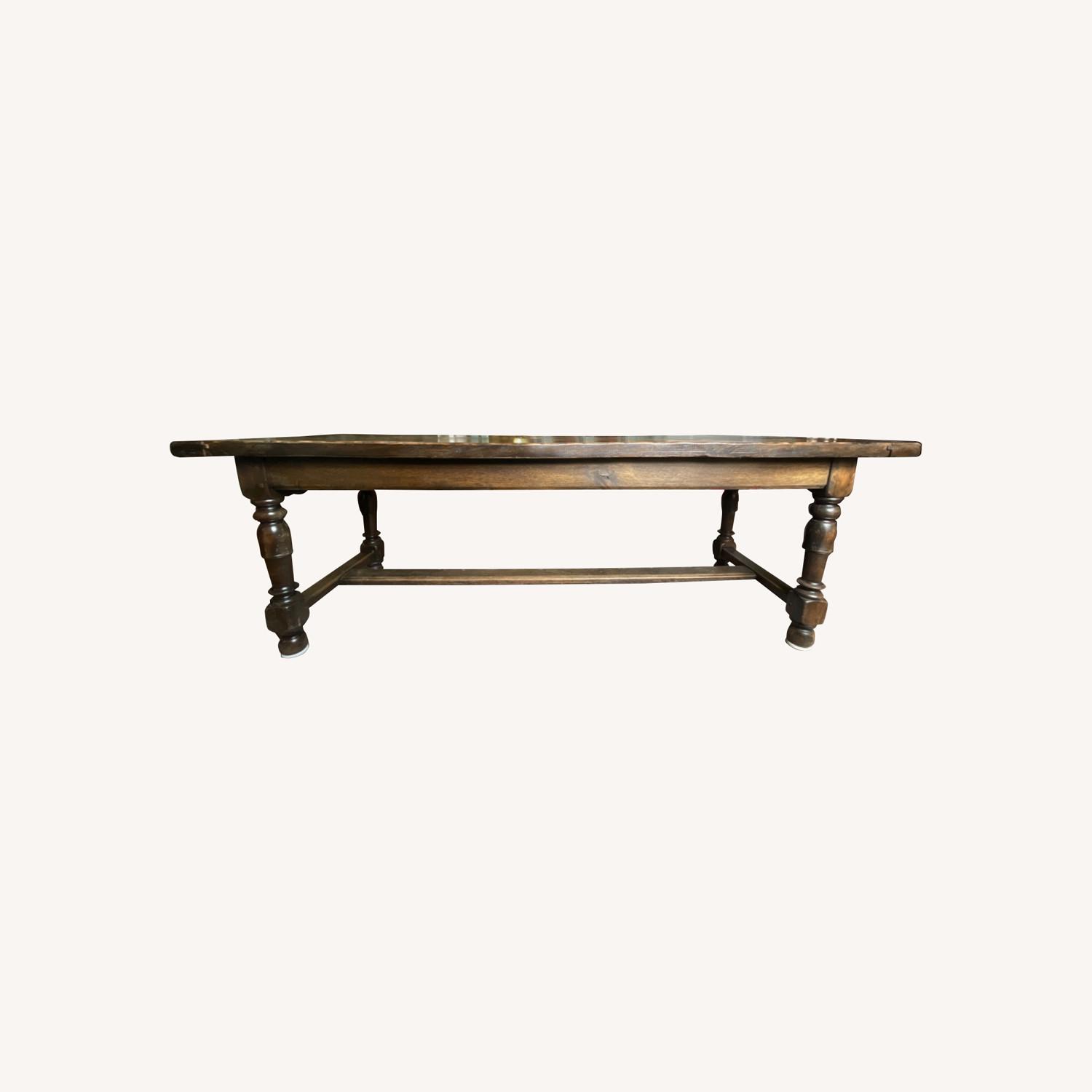 Antique French Country Farmhouse Oak Table - AptDeco