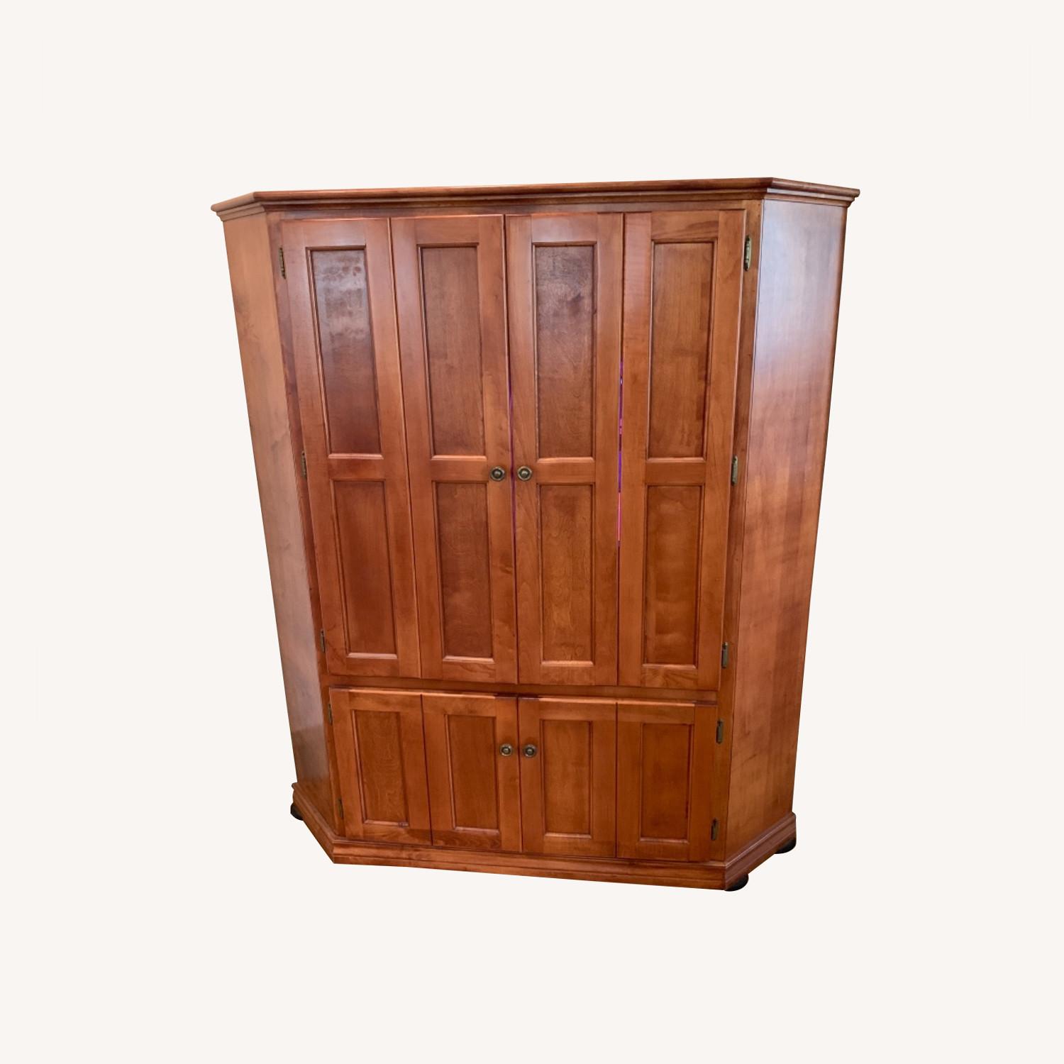 Sturdy Real Wood Corner Armoire/ Entertainment - AptDeco