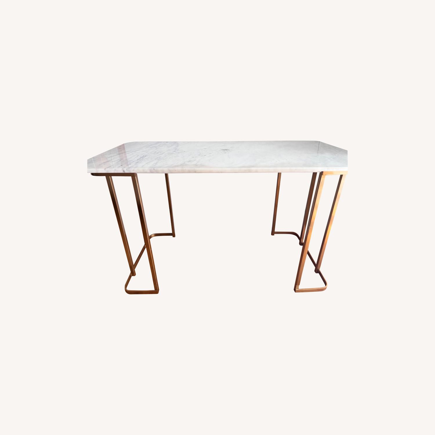 CB2 Dahlia White Marble Desk - AptDeco