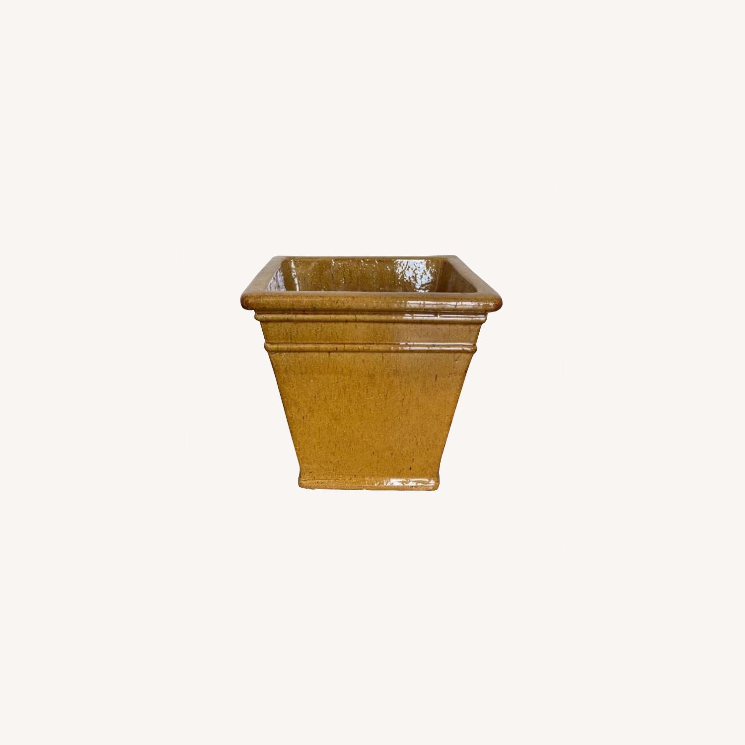 Gold Ceramic Flower Pot - AptDeco