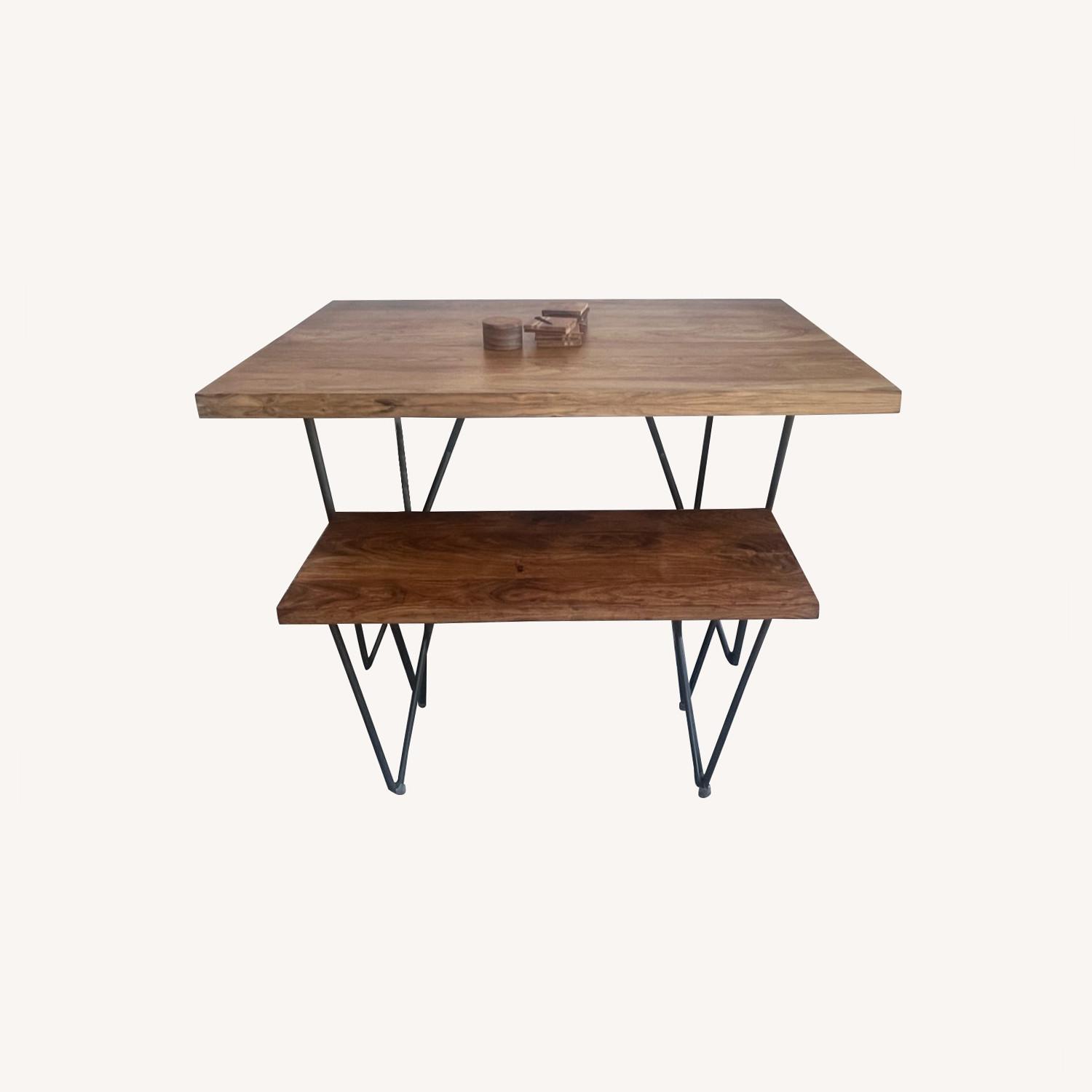 CB2 Dylan Table with Matching Benches - AptDeco