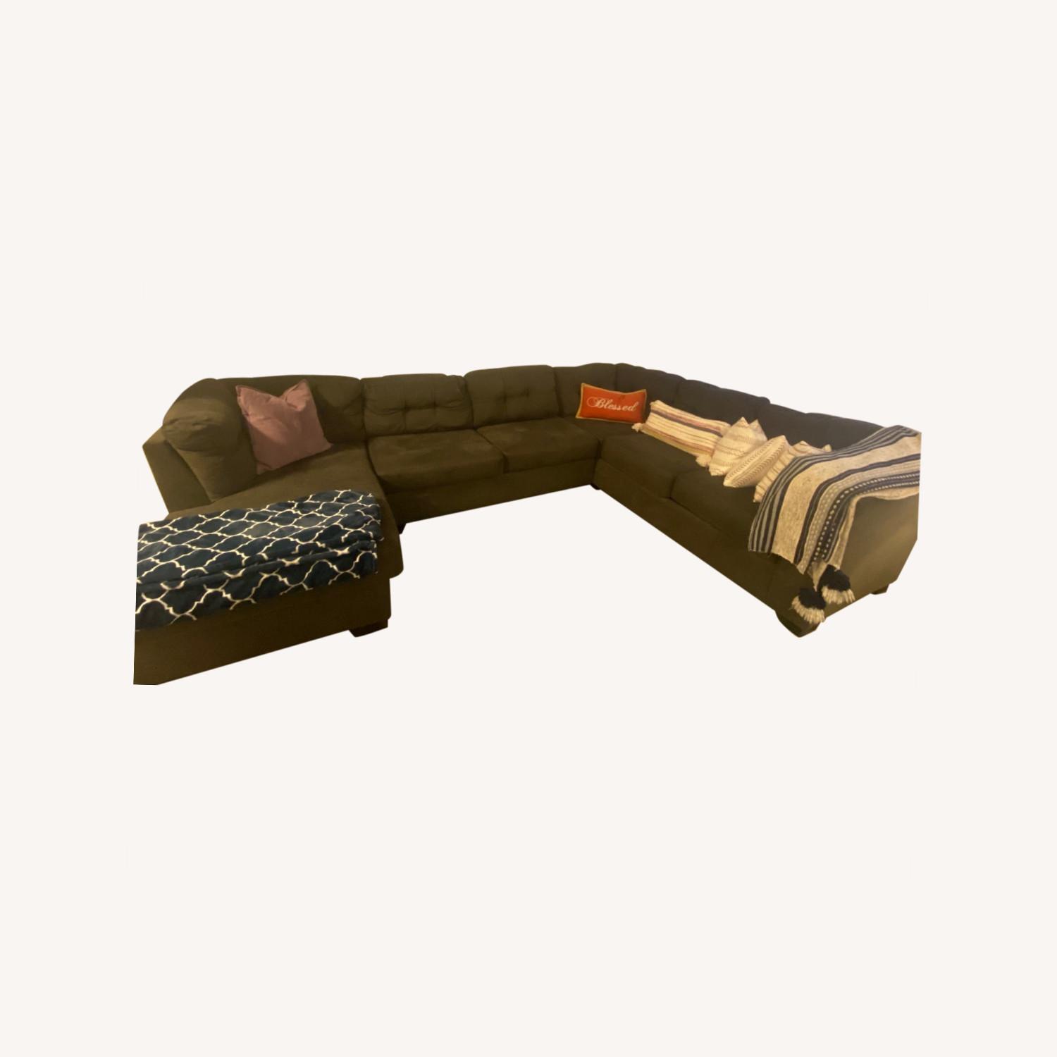 Large Gray Sectional Sofa - AptDeco