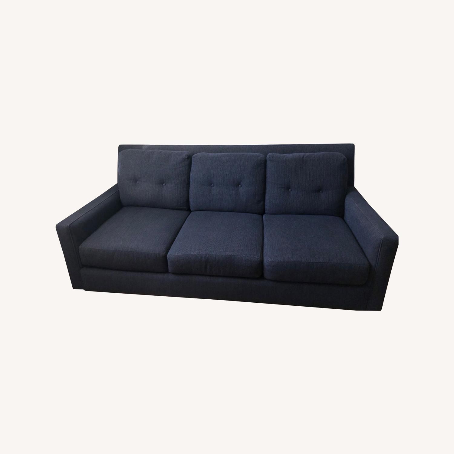 Broyhill Navy Tweed Sleeper Sofa - AptDeco