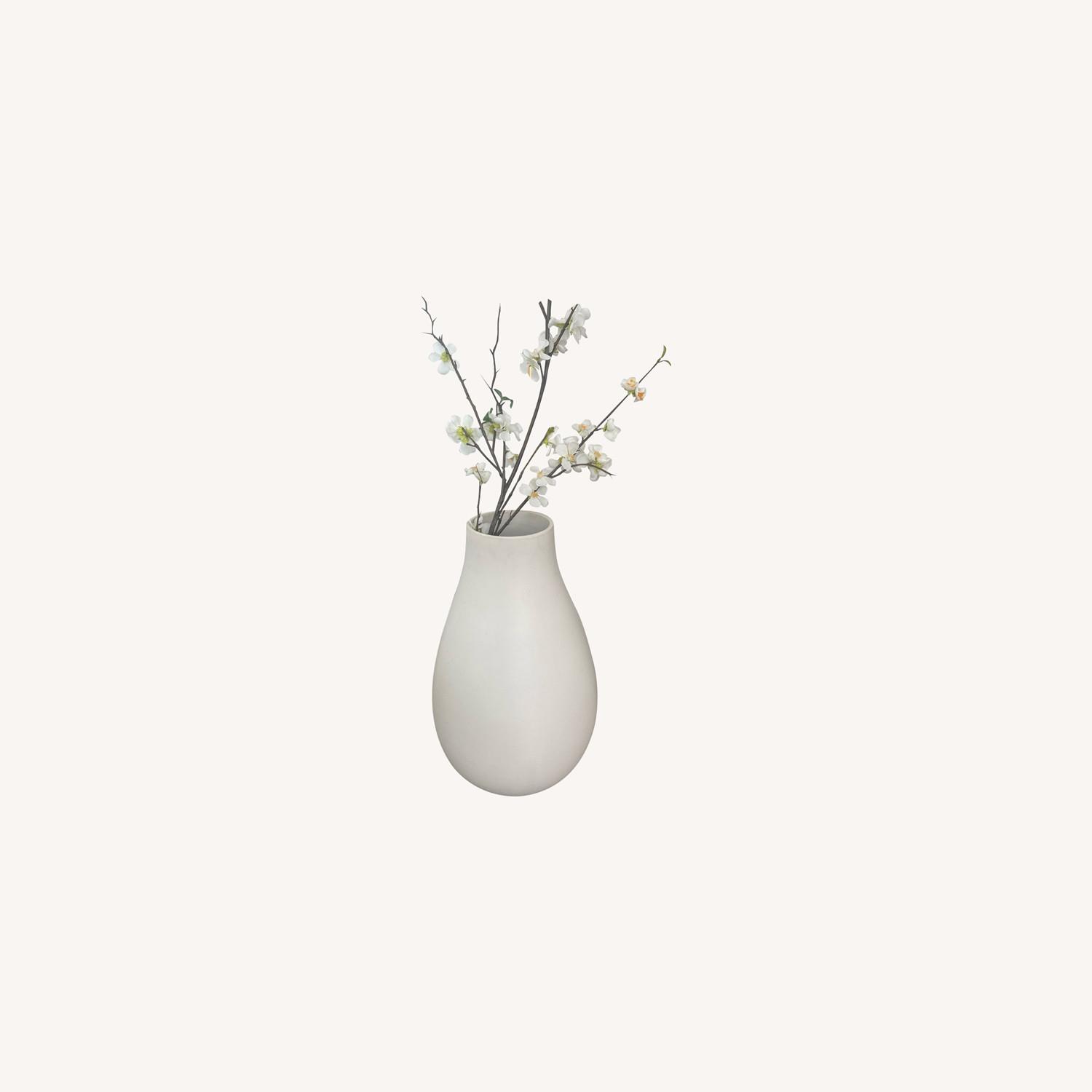 West Elm Pure White Ceramic Vase Oversized Raindrop AptDeco West Elm Pure White Ceramic Vase Oversized Raindrop AptDeco