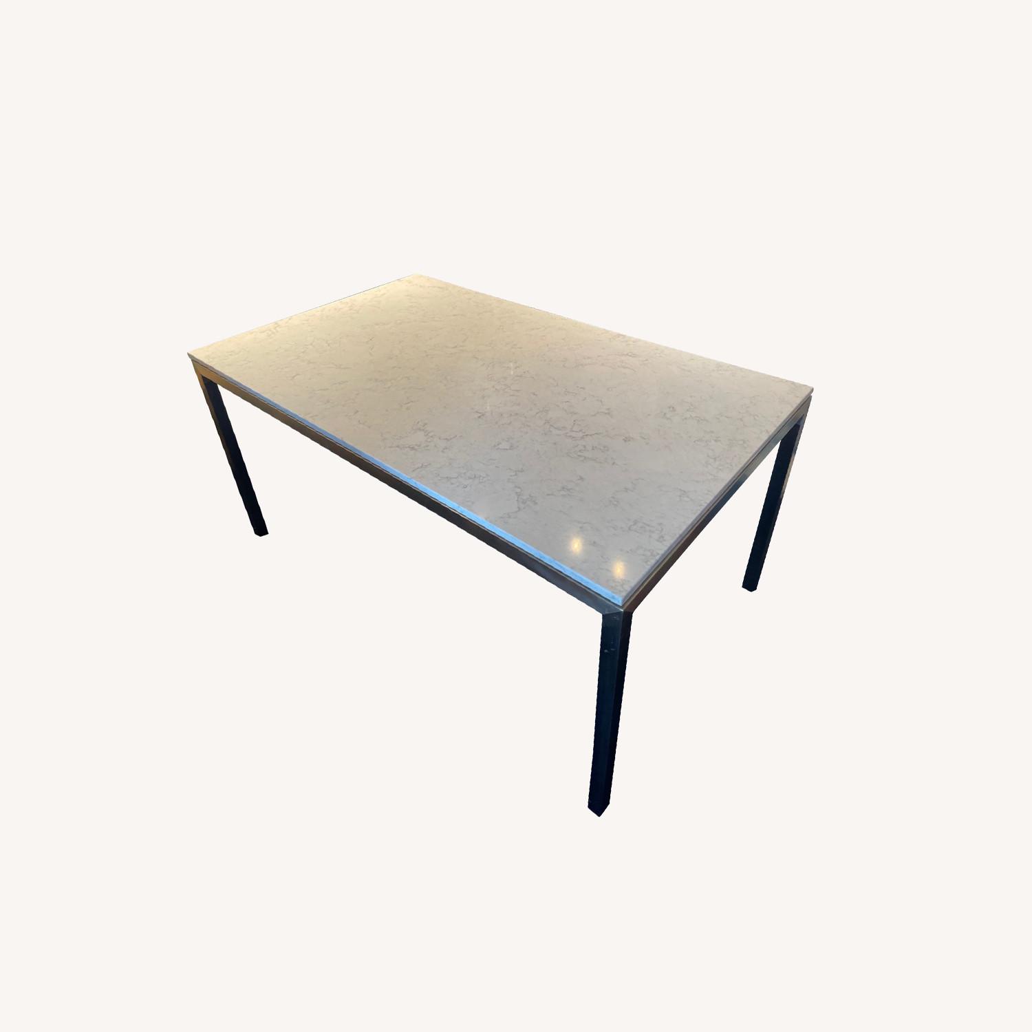 Room & Board Marble Parsons Table Desk Stainless - AptDeco