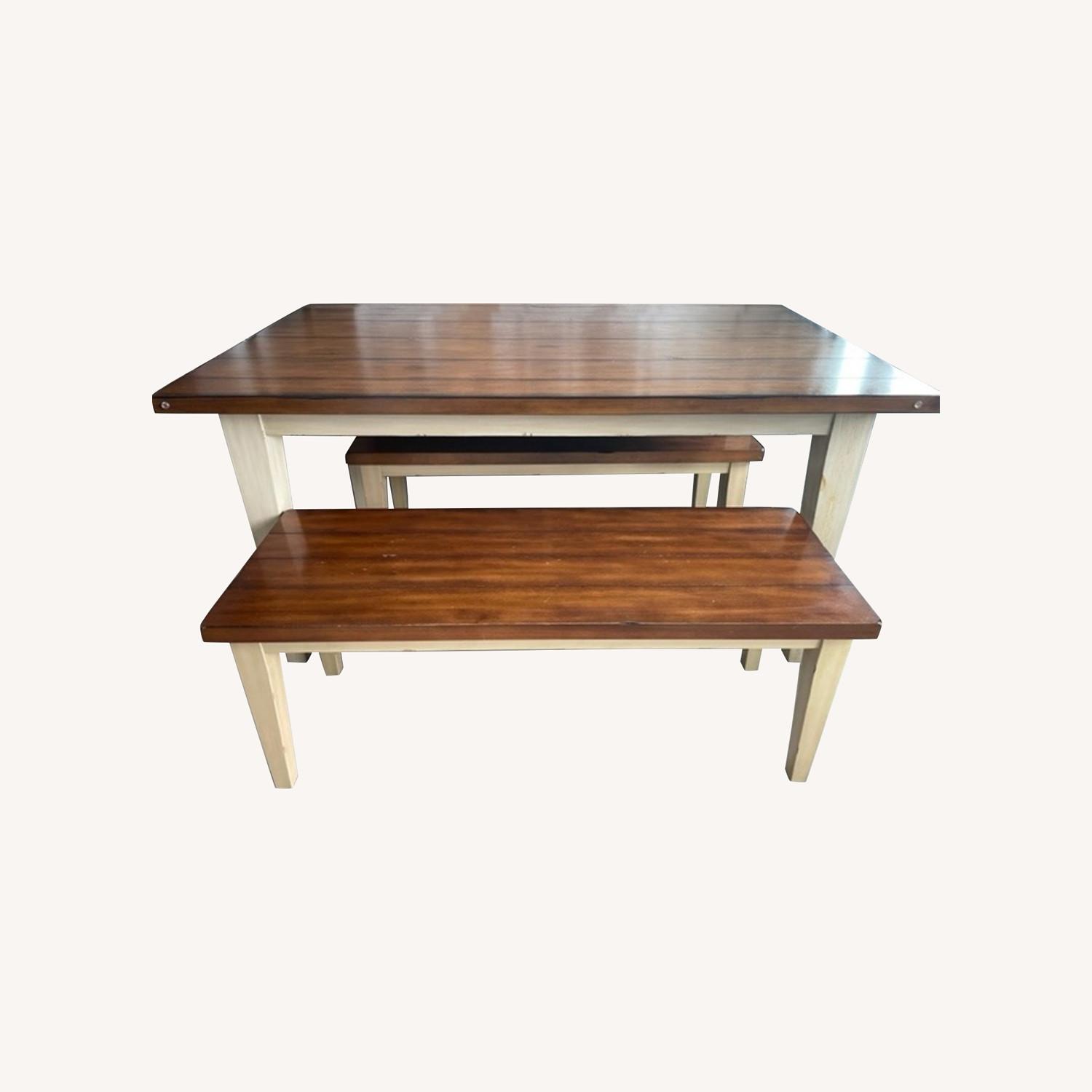 Pier 1 Carmichael Antique Ivory Dining Table Set - AptDeco