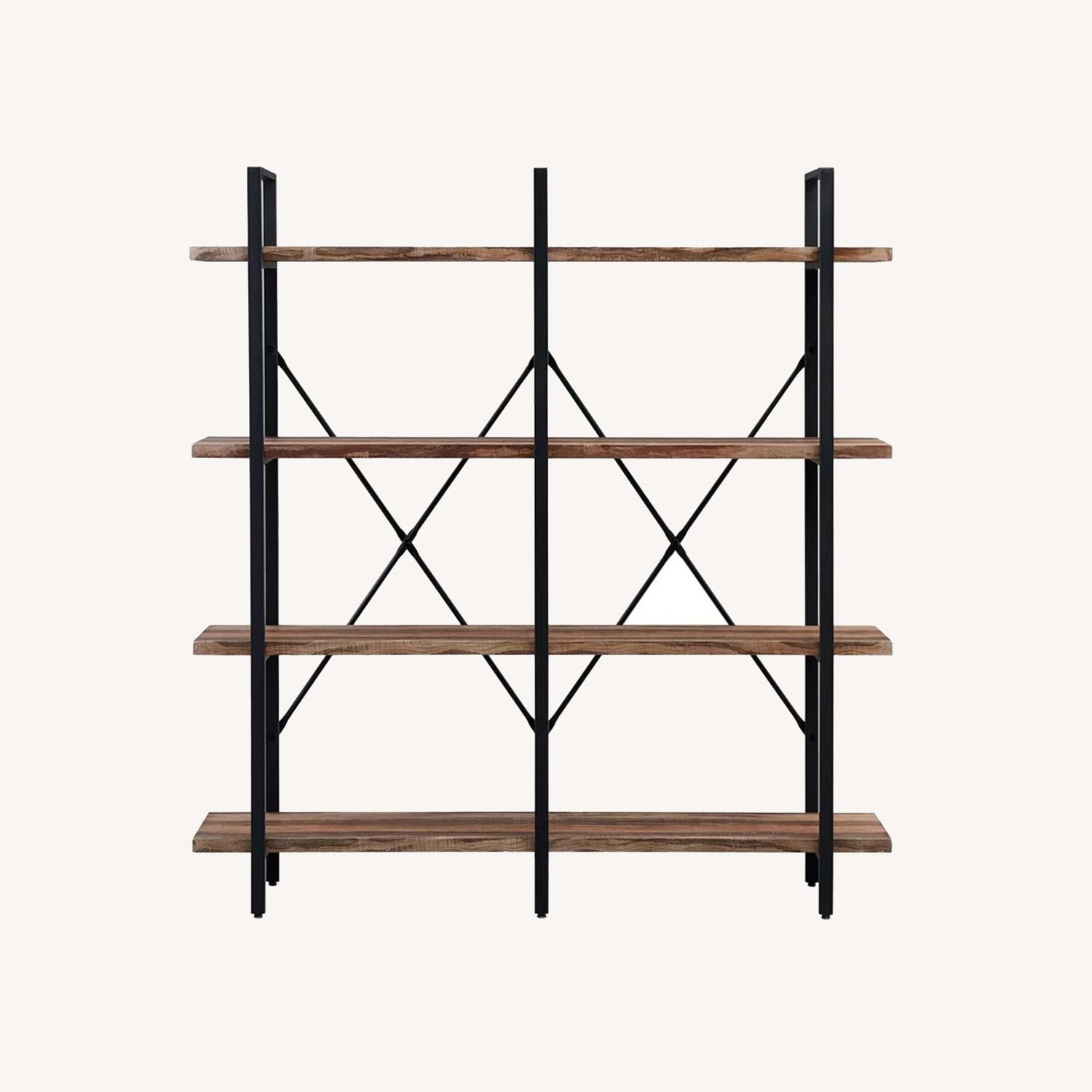 Wayfair Large Metal and Wood Bookcase - AptDeco