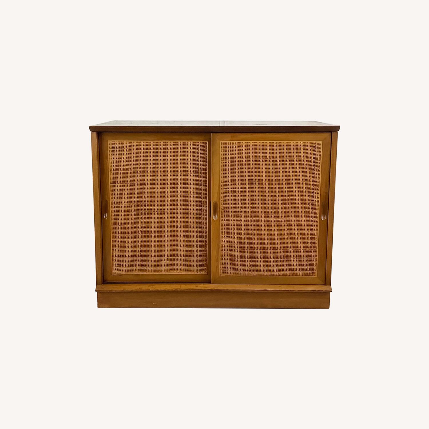 Mid-Century Modern Cane Front Cabinet - AptDeco