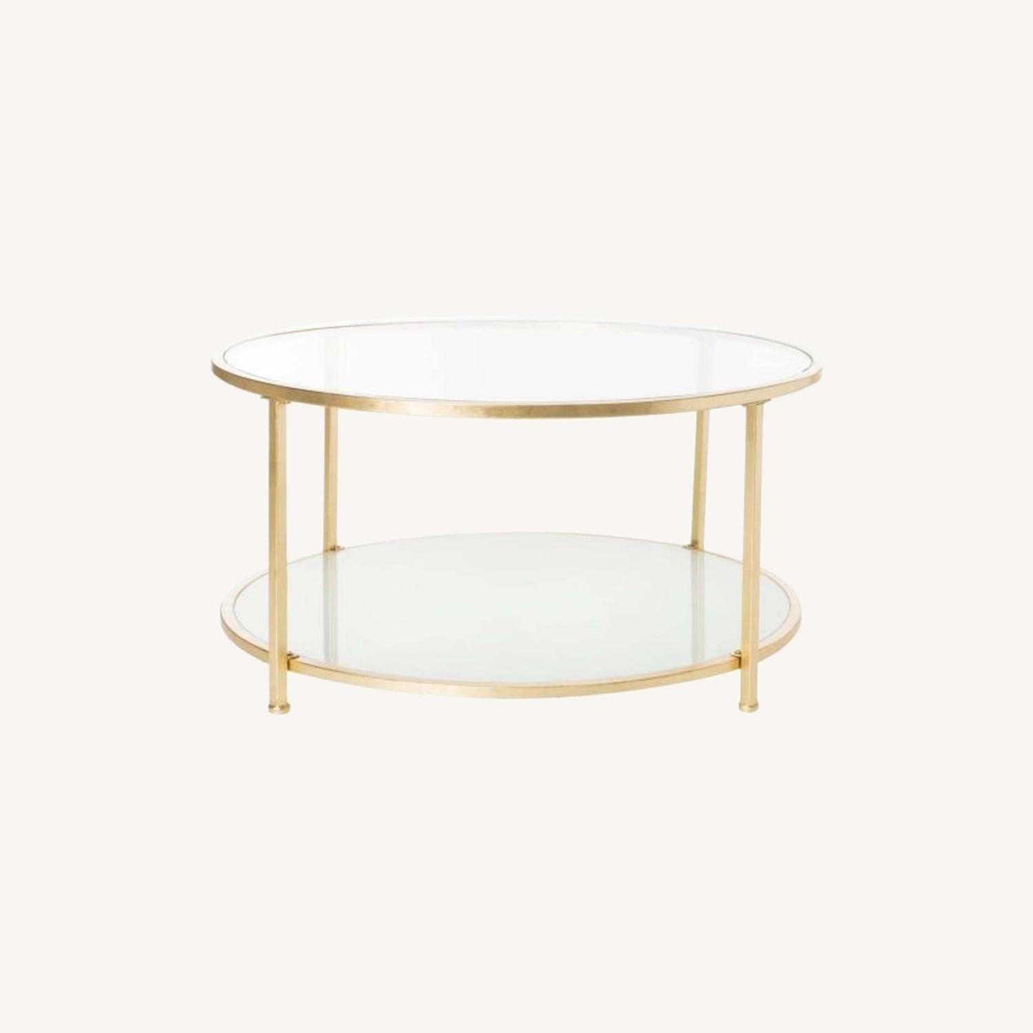 Safavieh 2 Tier Round Coffee Table - Glass/Gold - AptDeco