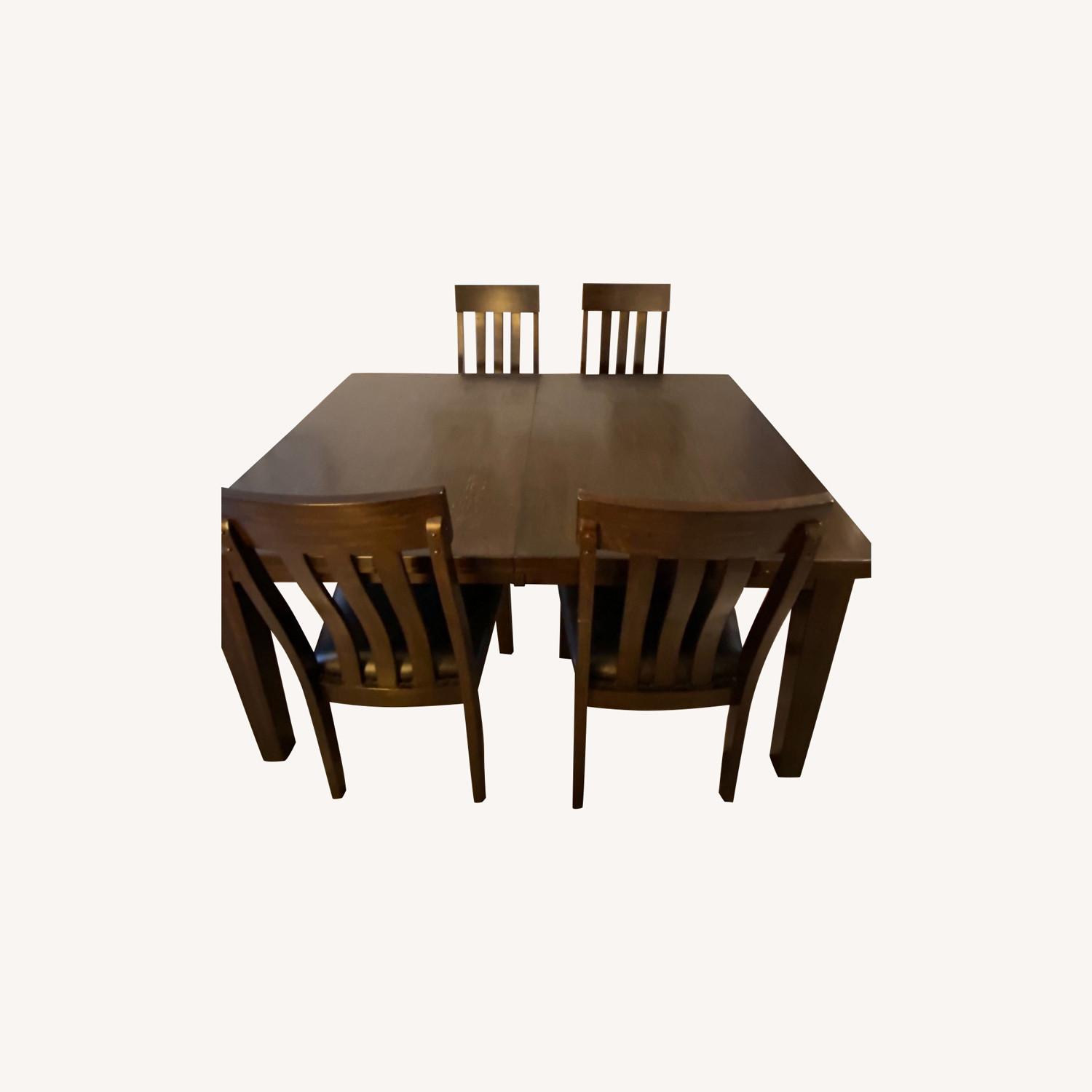 Wood Extendable Dining Set w/ 4 Chairs & Bench - AptDeco