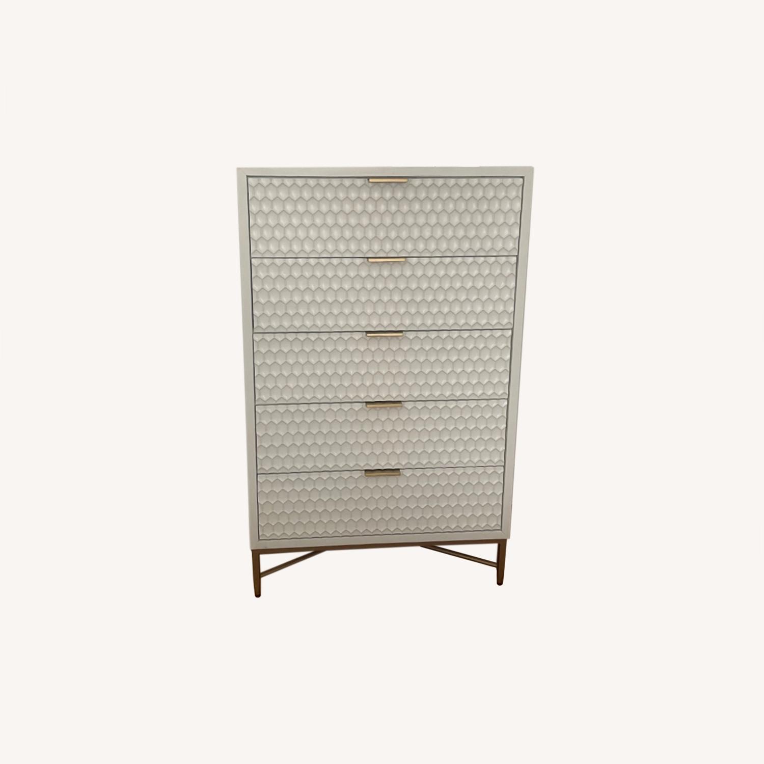 Wayfair White Honeycomb Texture 5 Drawer Dresser - AptDeco