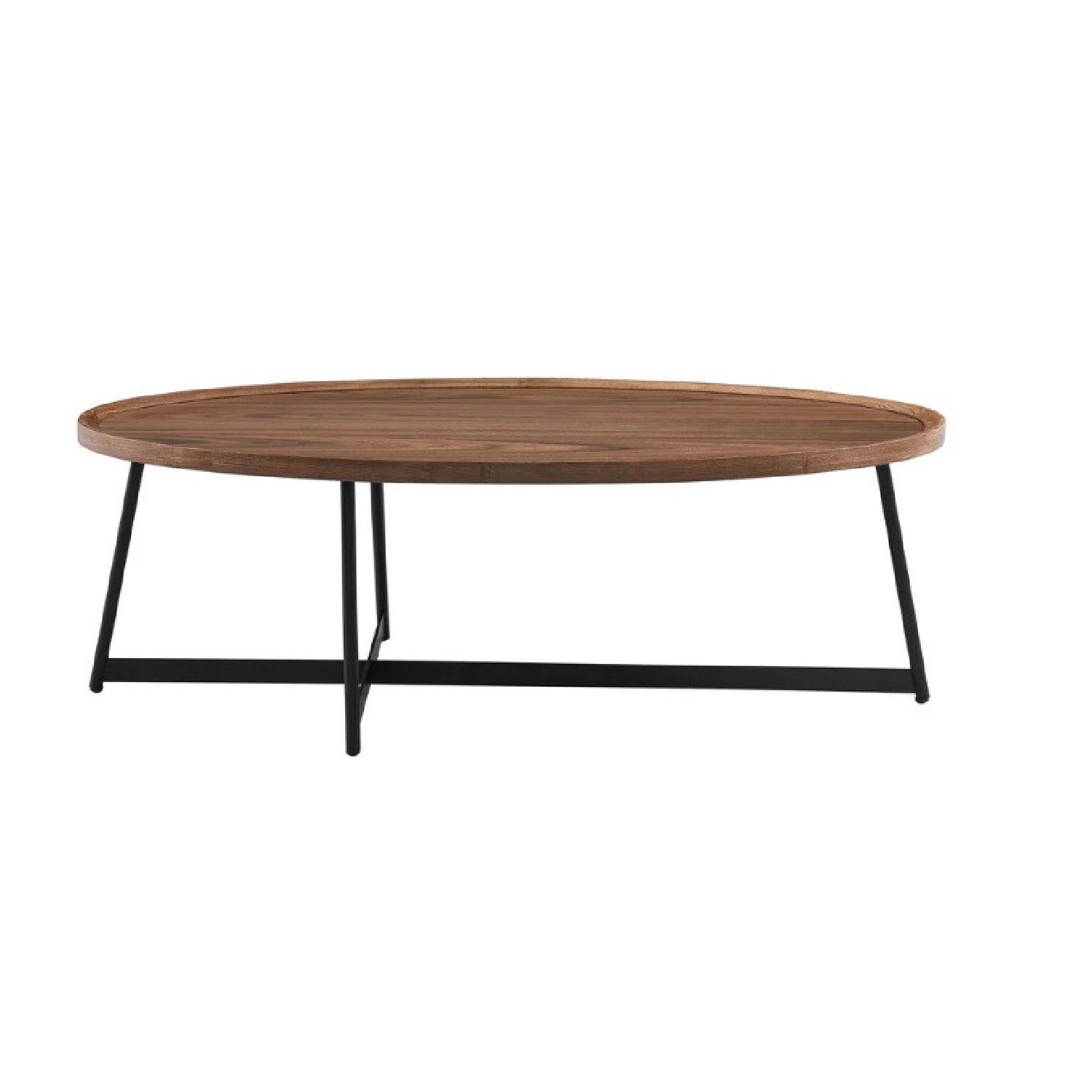 Burke Dcor Oval Coffee Table in American Walnut - AptDeco