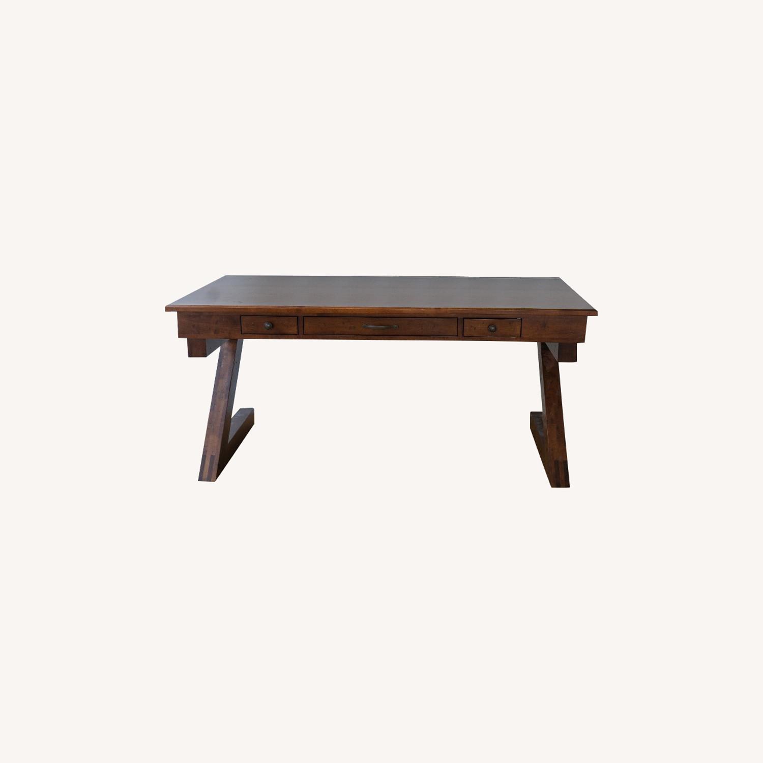 Brown Maple Z Leg Desk - AptDeco