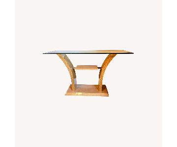 Glass Top Serving Table - AptDeco
