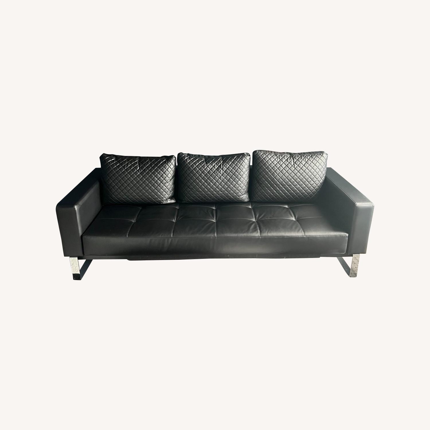 Sleek Black Modern Sleeper Sofa - AptDeco