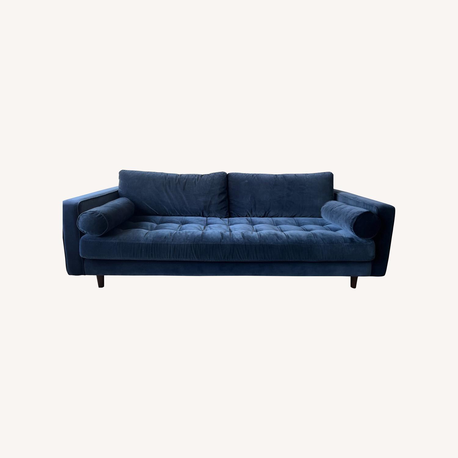 West Elm Dennes 88 Sofa in Navy Velvet