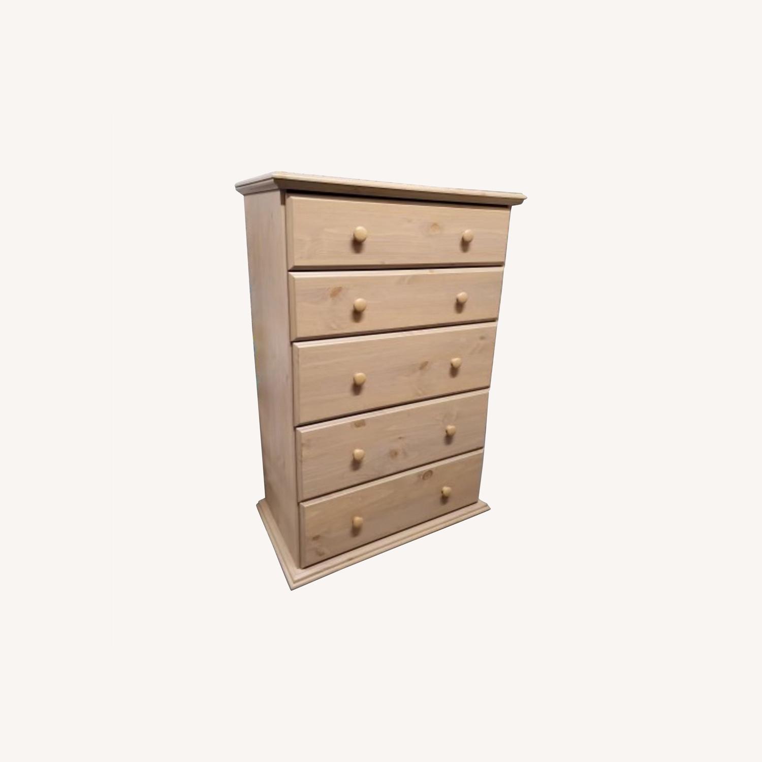 5 Drawer Dresser in Natural Finish Real Wood - AptDeco