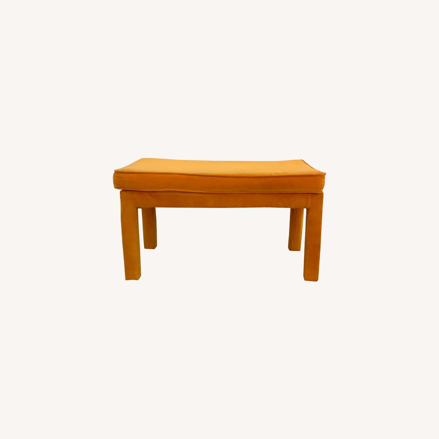 Vintage Modern Orange Bench or Ottoman - AptDeco
