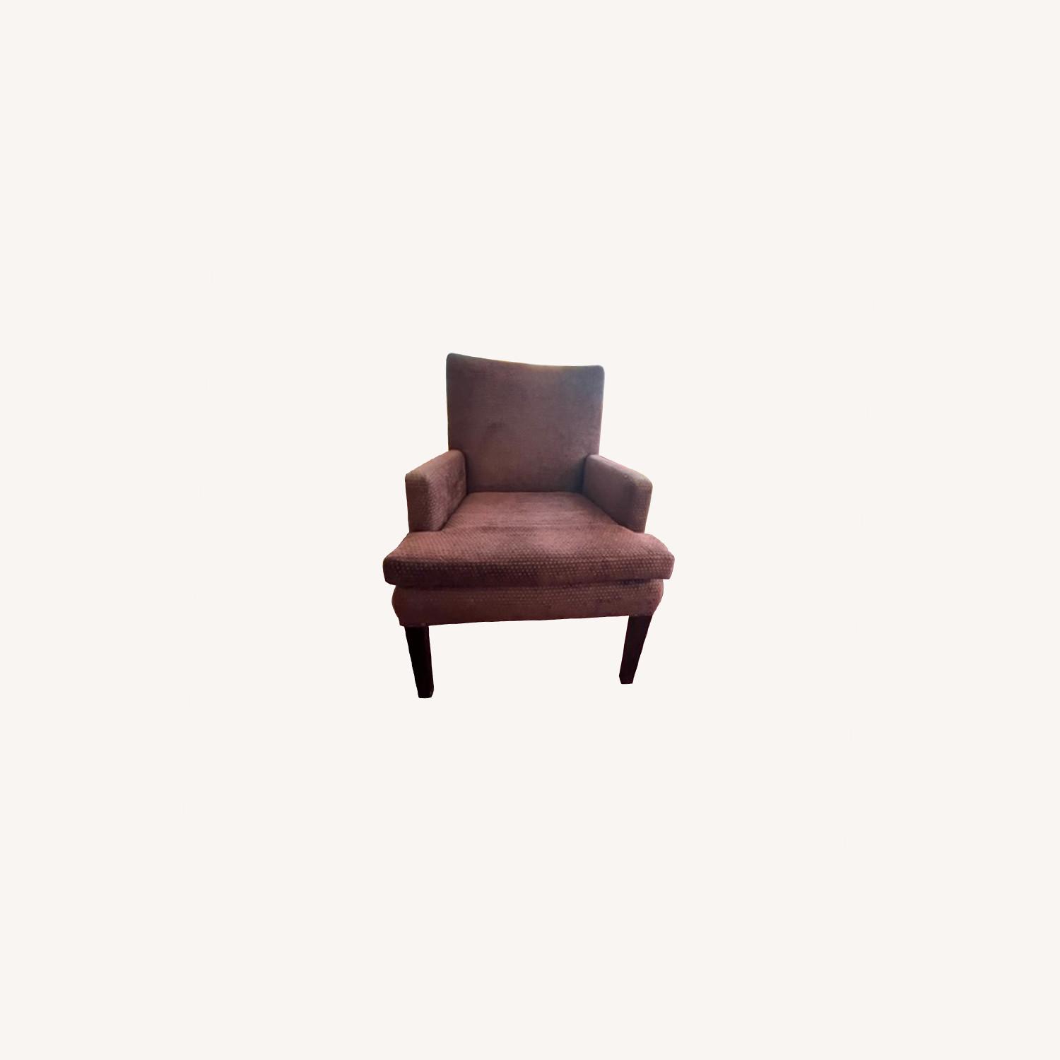 Maroon Fabric Custom Upholstered Chair - AptDeco