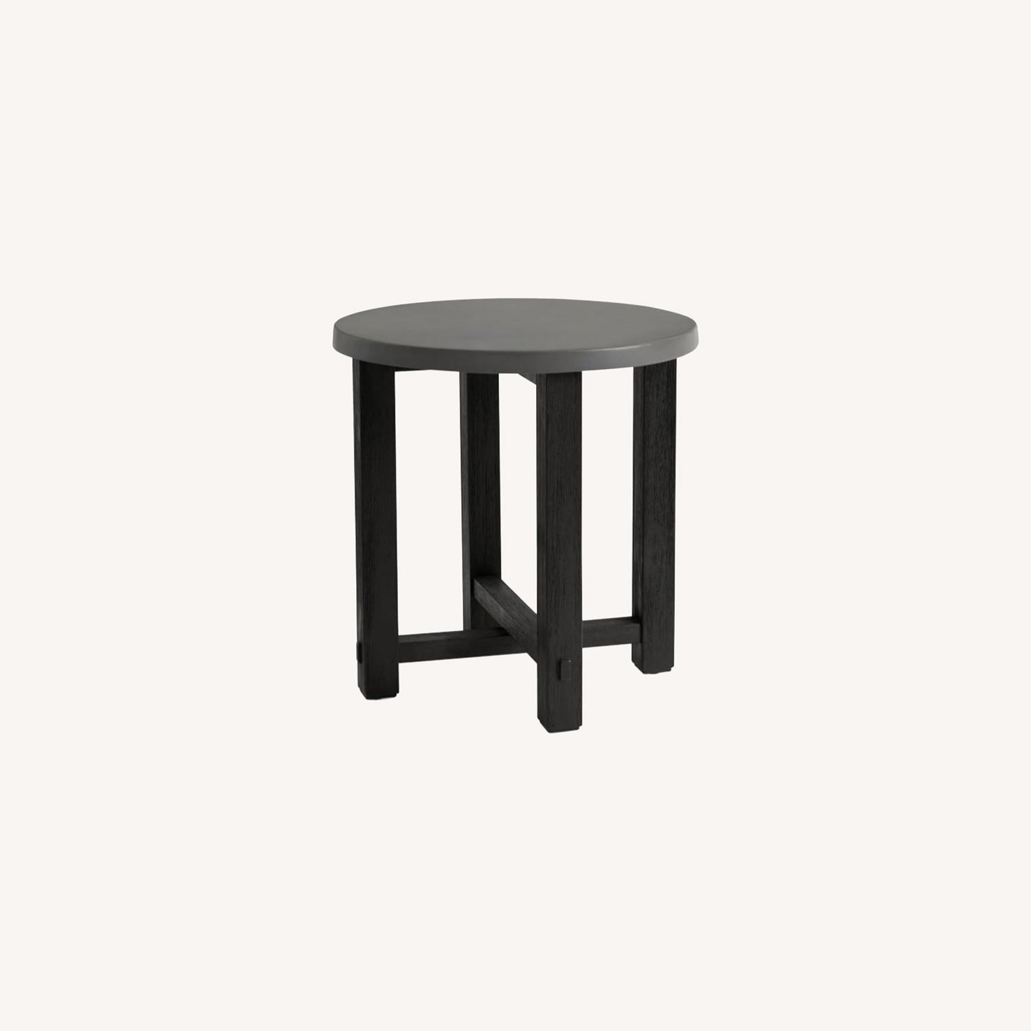 Pottery Barn Abbott Concrete & FSC Acacia Side Table - AptDeco