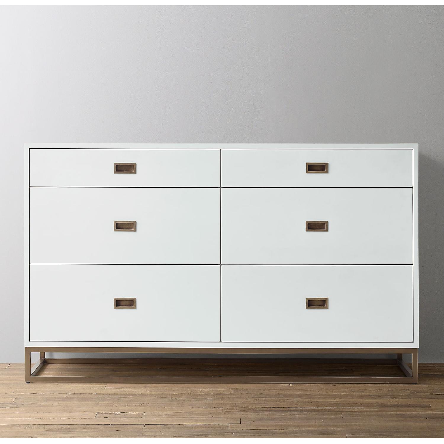 RH Avalon Wide Dresser With Metal Base - AptDeco