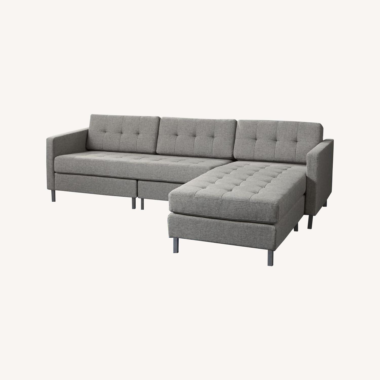 CB2 Ditto II Grey Sectional Sofa - AptDeco
