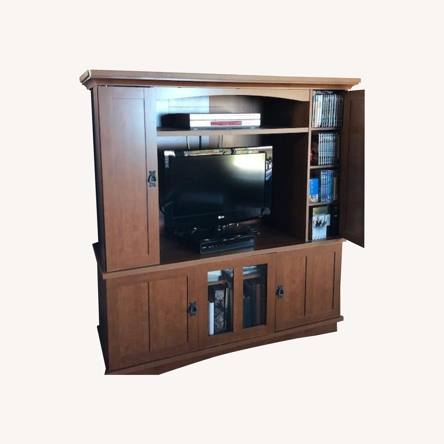 Mission style TV/ Media Cabinet - AptDeco