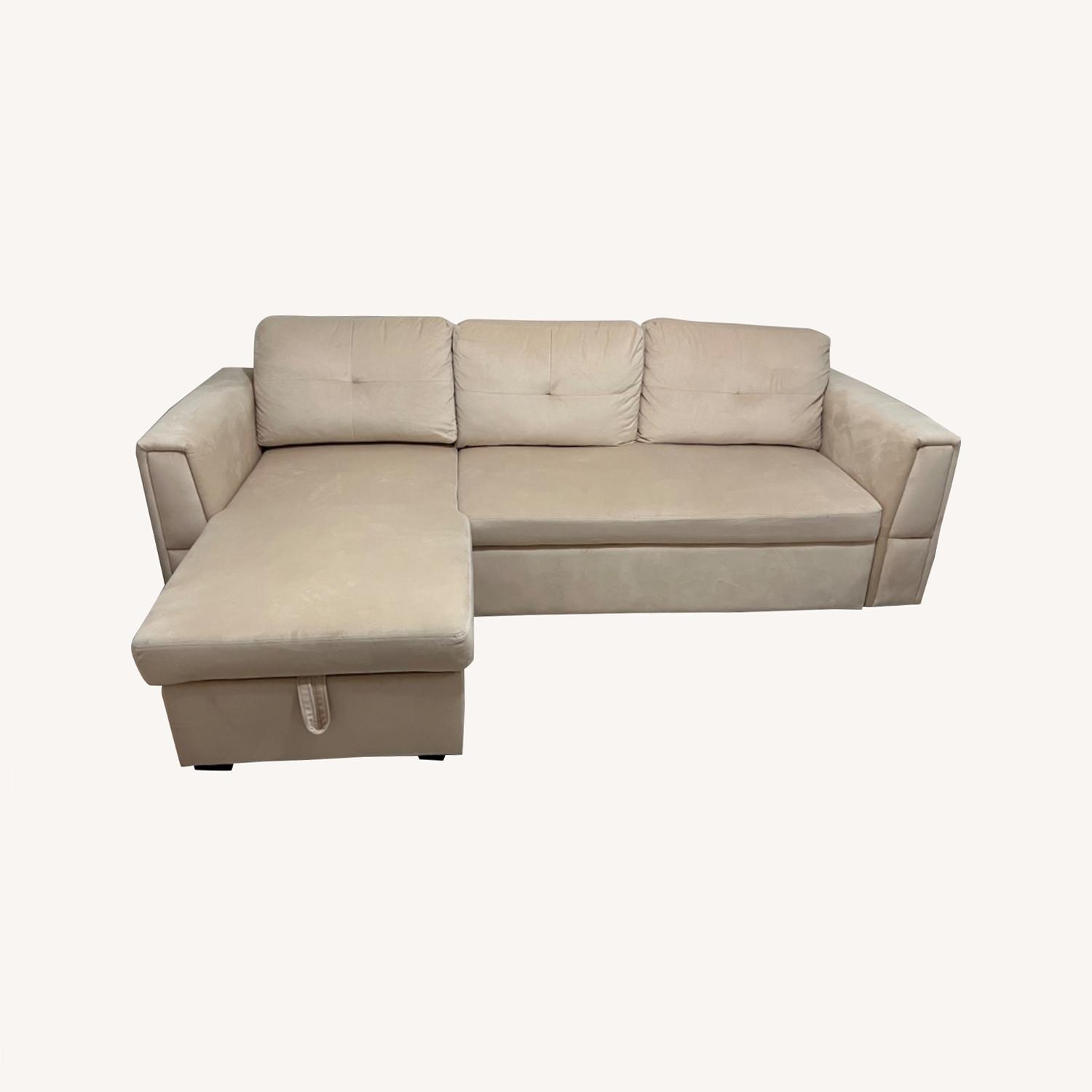 Wayfair Beige Sleeper Sofa with Chaise - AptDeco
