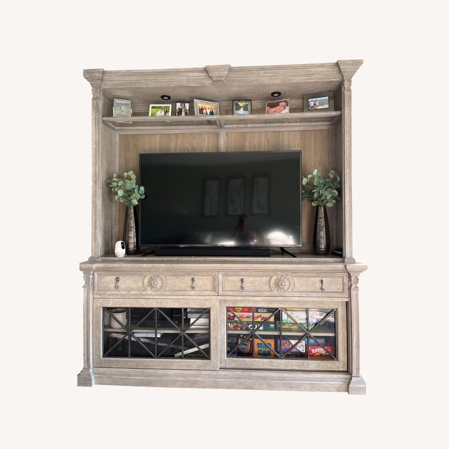 Large Gray Media Console - AptDeco