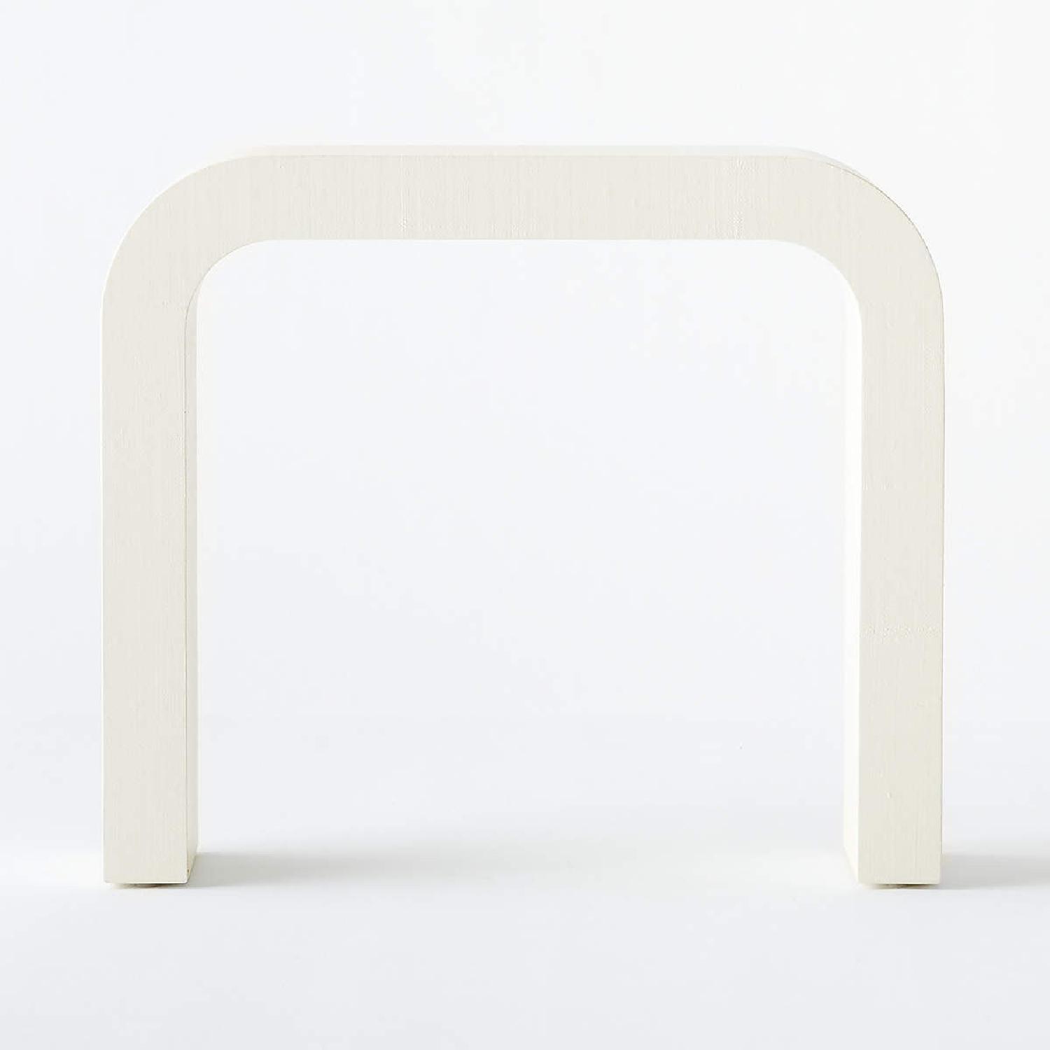 CB2 Horseshoe Ivory Linen 36" Console Table - AptDeco