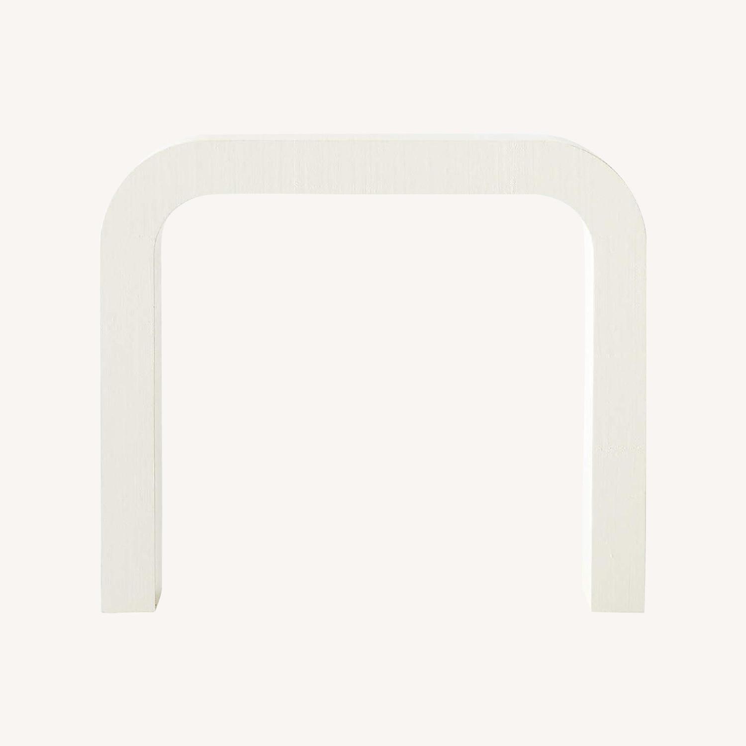 CB2 Horseshoe Ivory Linen 36" Console Table - AptDeco