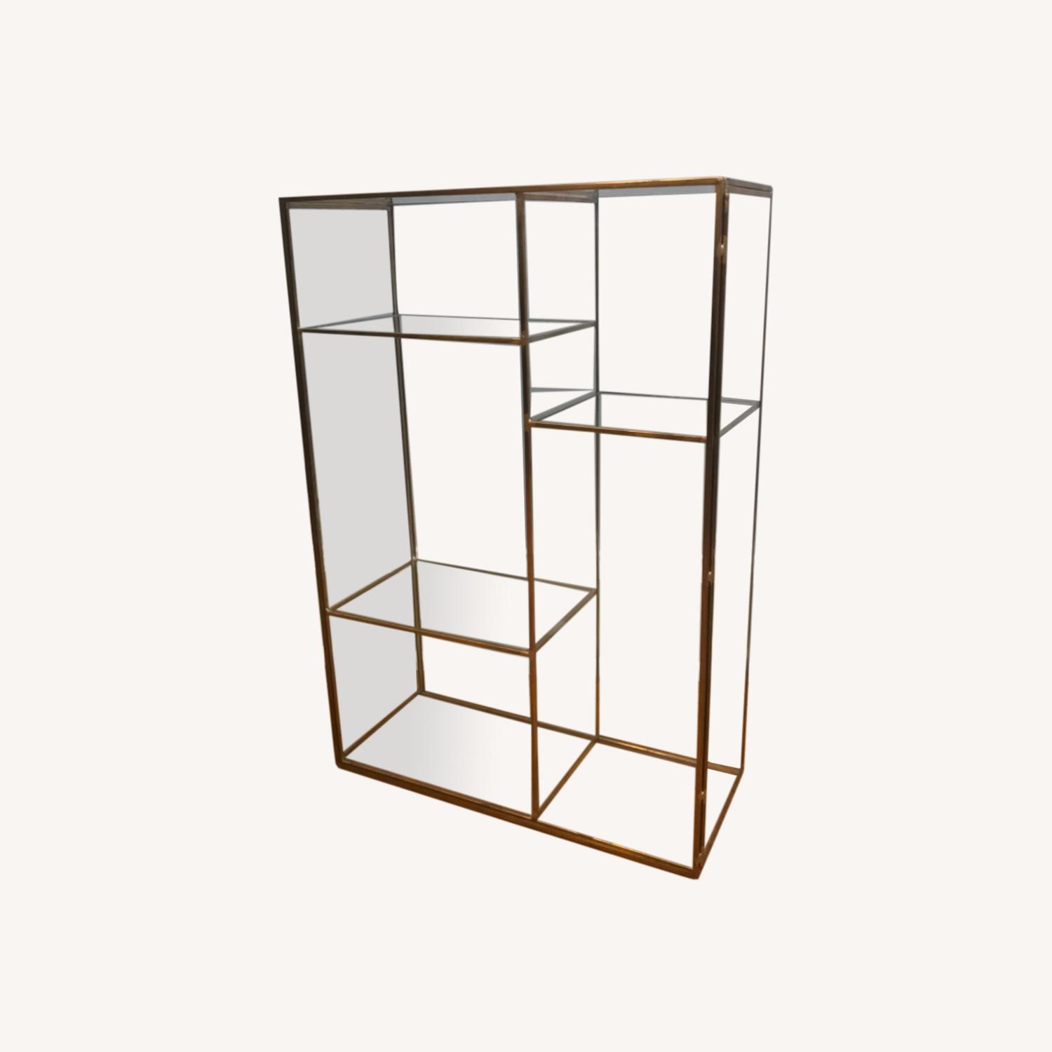 West Elm Brass and Glass Display Case/Shadow Box - AptDeco