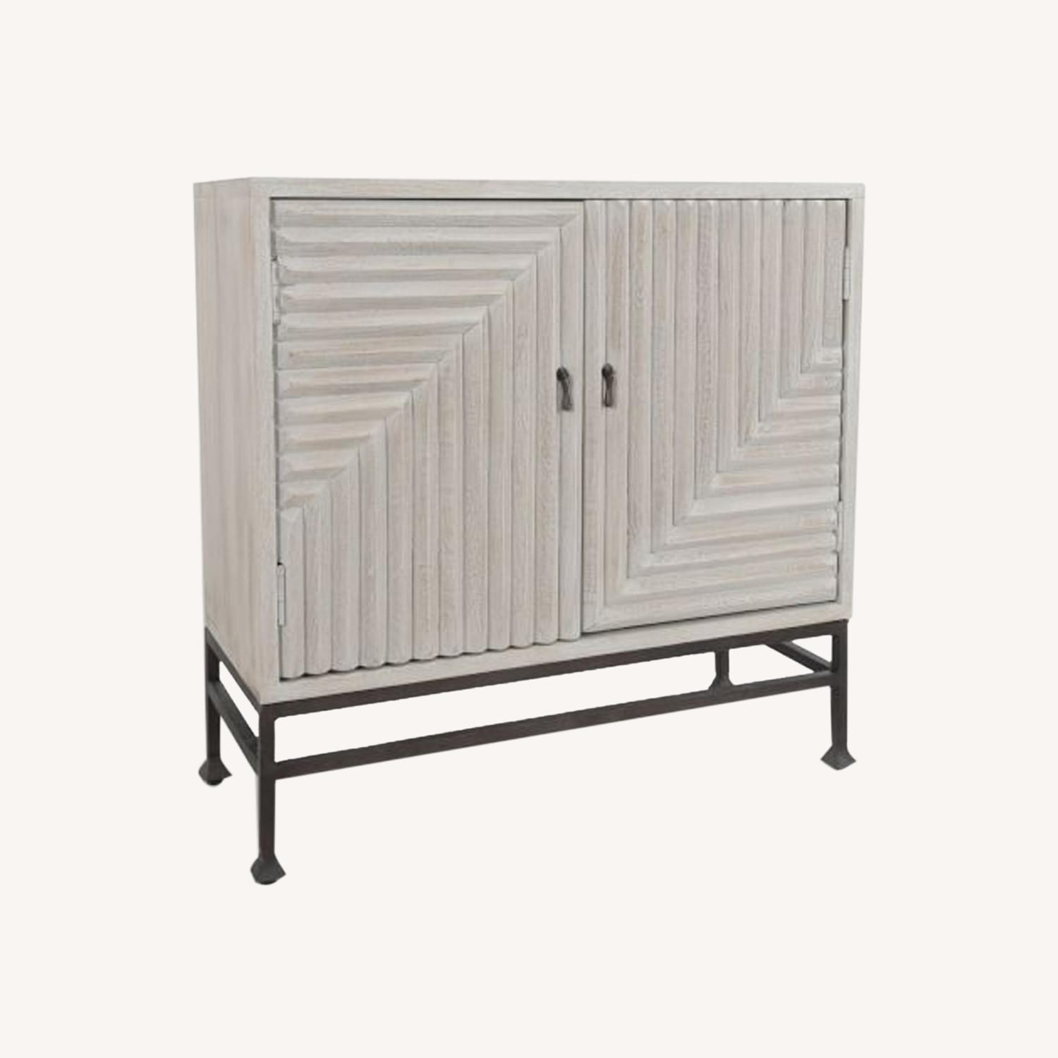 West Elm Diagonal Ridges 36" Cabinet, White Wash - AptDeco