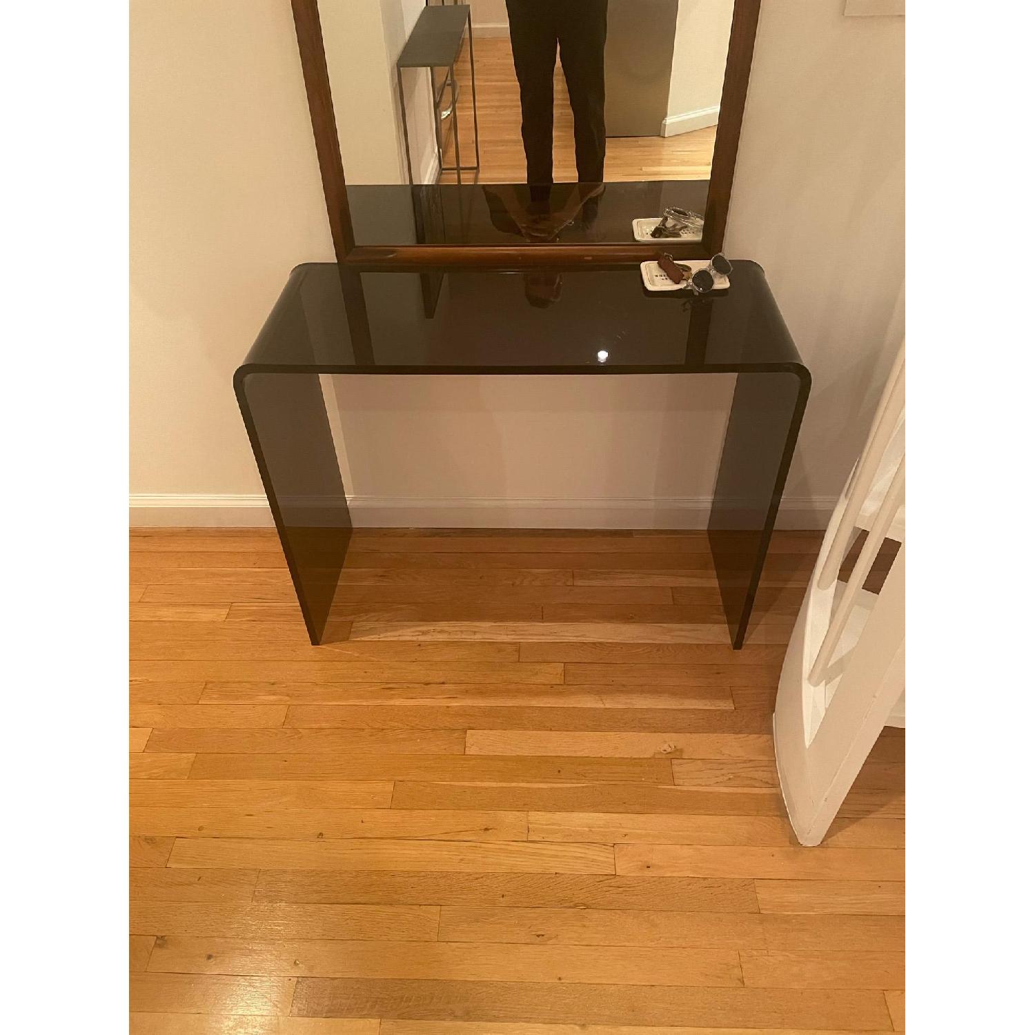 CB2 Peekaboo Smoke Acrylic Console Table - AptDeco