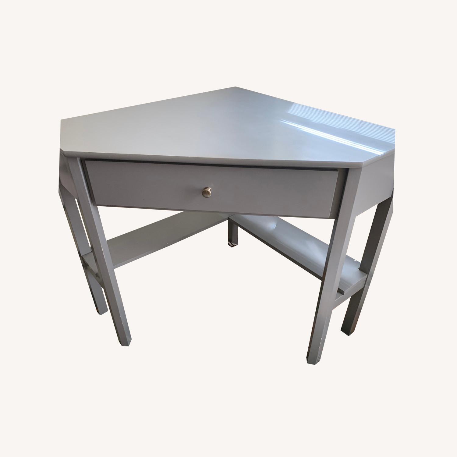 Wayfair Gray Wooden Corner Desk - AptDeco