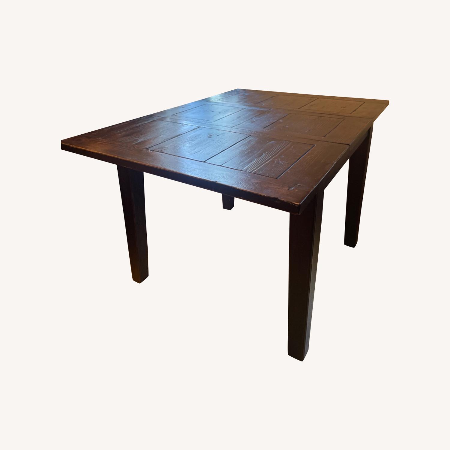 Restoration Hardware Dark Brown Wood Dinning Table - AptDeco