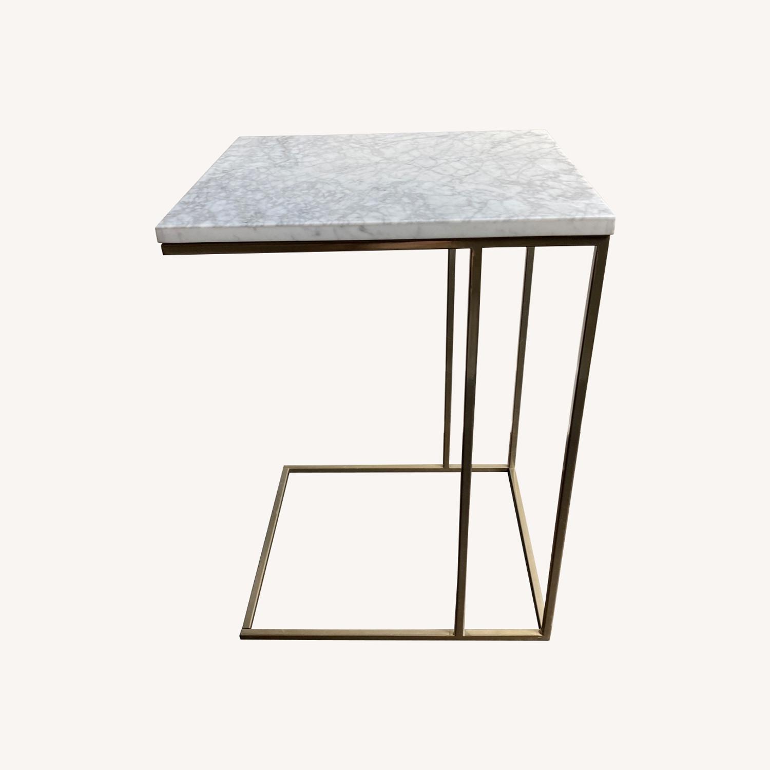 West Elm Streamline C-Side Table (16") - Marble - AptDeco