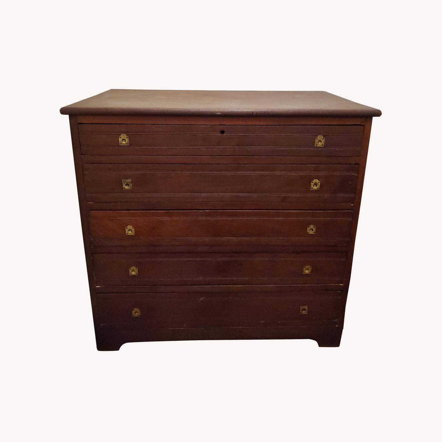 1930's-40's Era Rosewood Dresser w/ Brass Handles - AptDeco