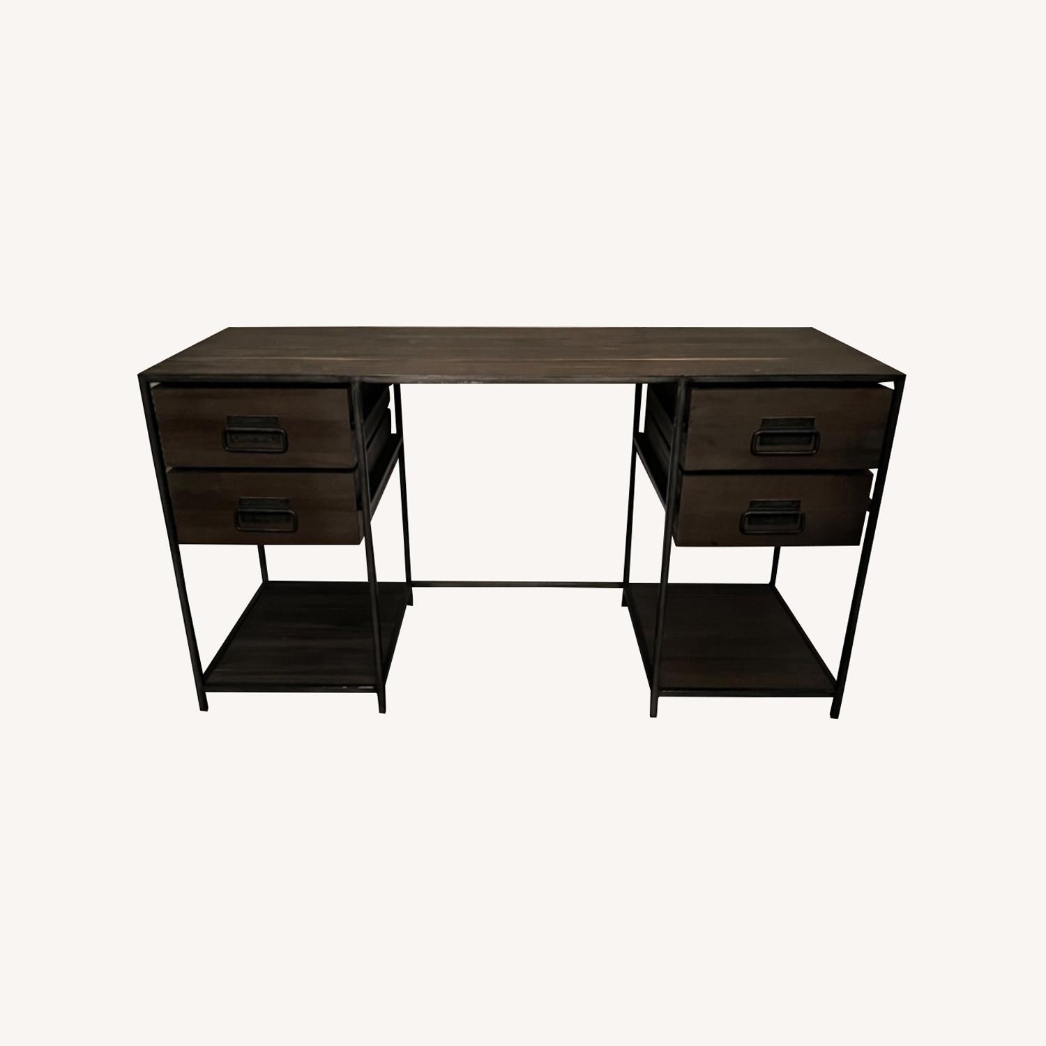 RH Grey Wood Desk Renner Style - AptDeco