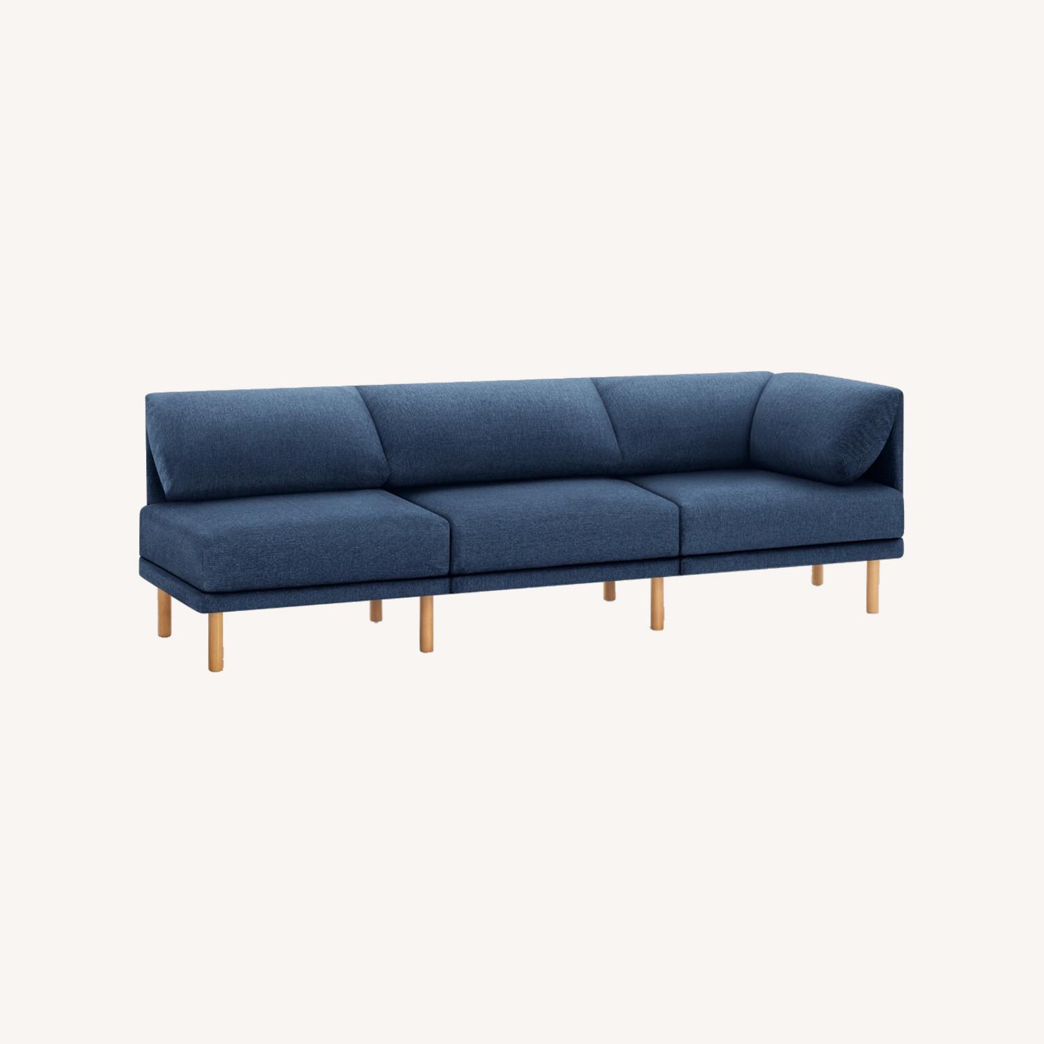Burrow The Range 3-Piece One Arm Sofa in Navy Blue - AptDeco