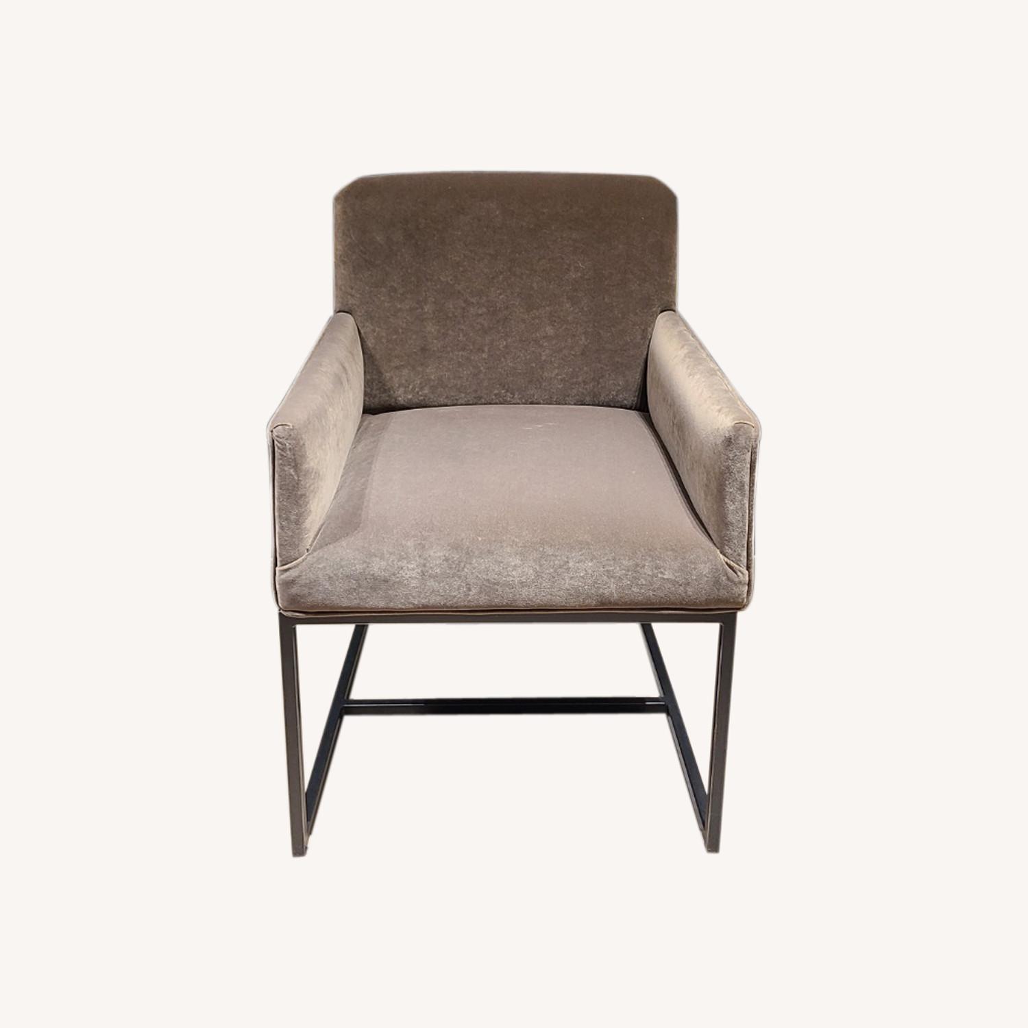 Brown Suede Arm Chair - AptDeco