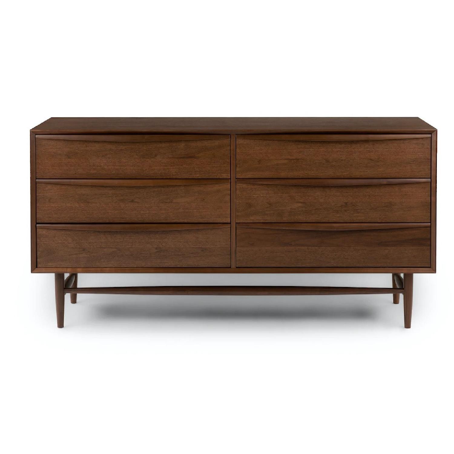 Article Walnut 6 Drawer Double Dresser - AptDeco