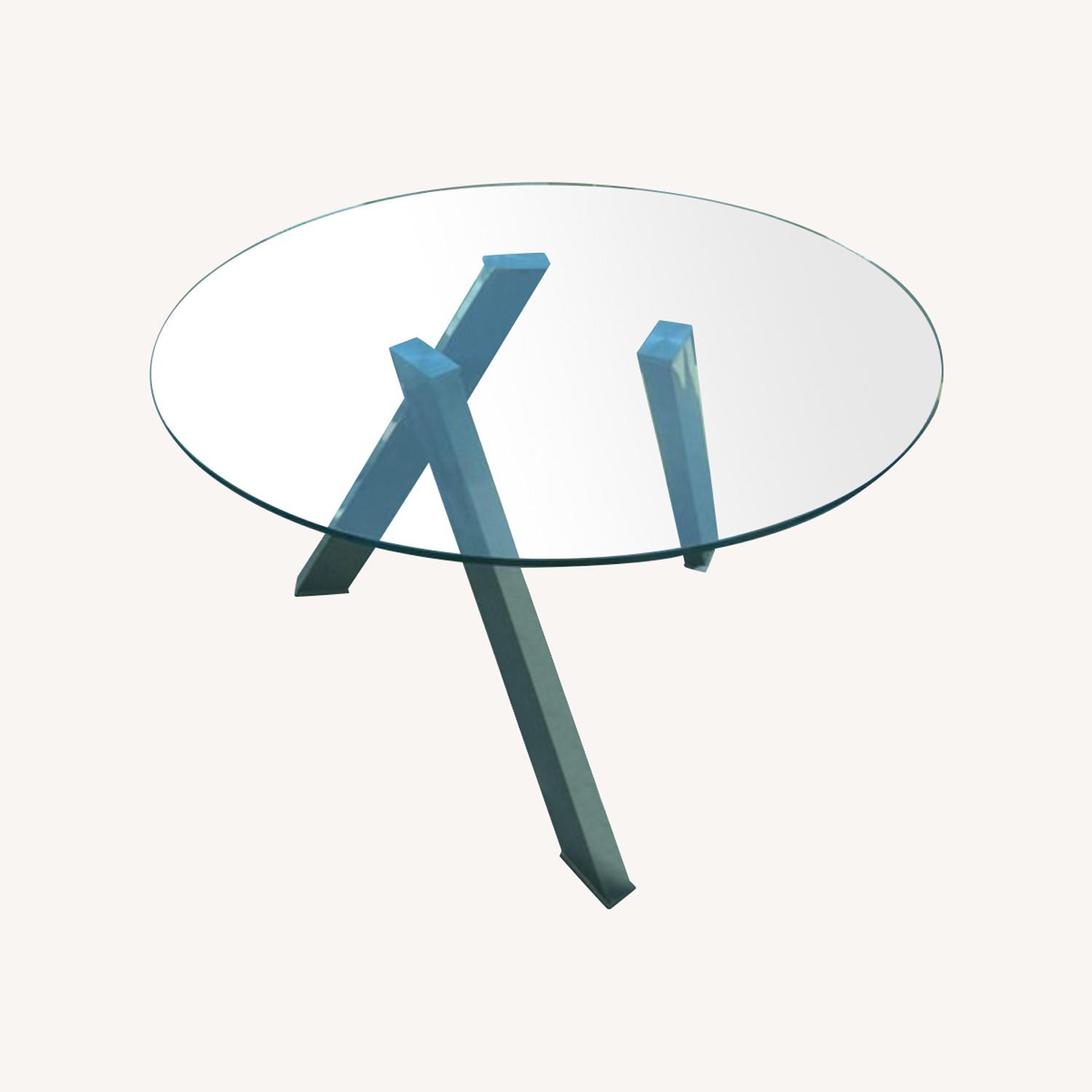 Modern Round Table Glass And Metal Aptdeco
