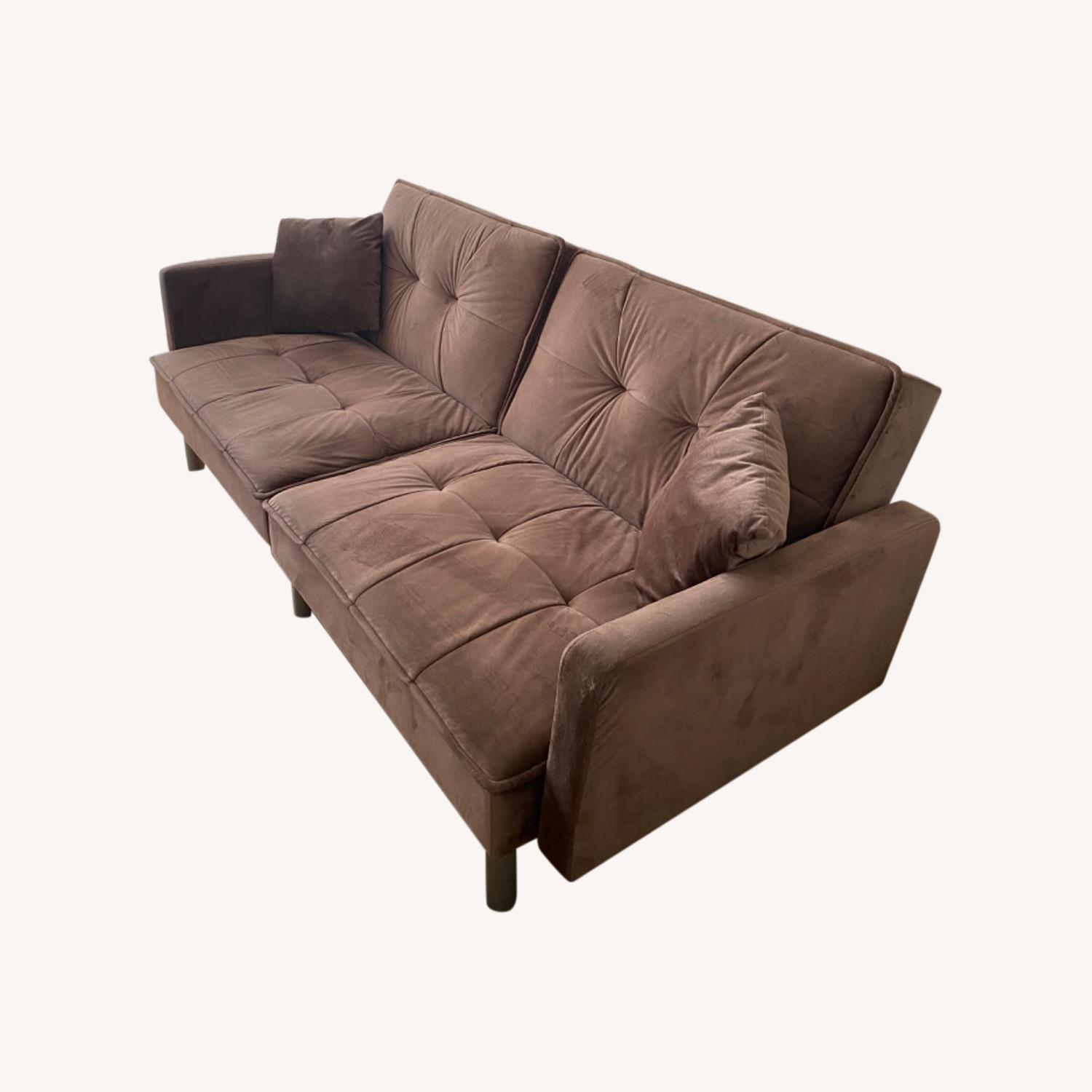 Wayfair Brown Velvet Sleeper Sofa - AptDeco